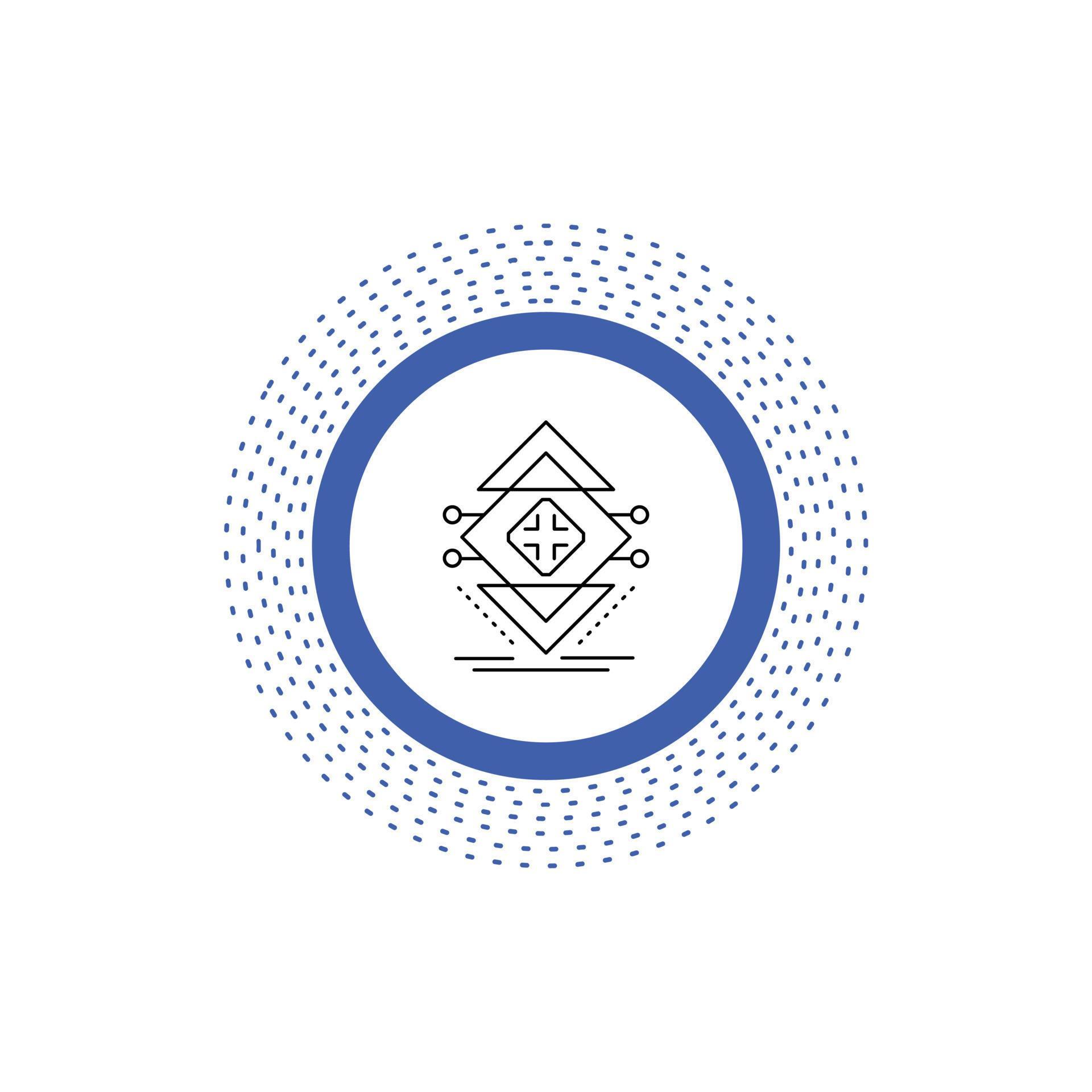 Computing Data Infrastructure Science Structure Line Icon Vector Isolated Illustration