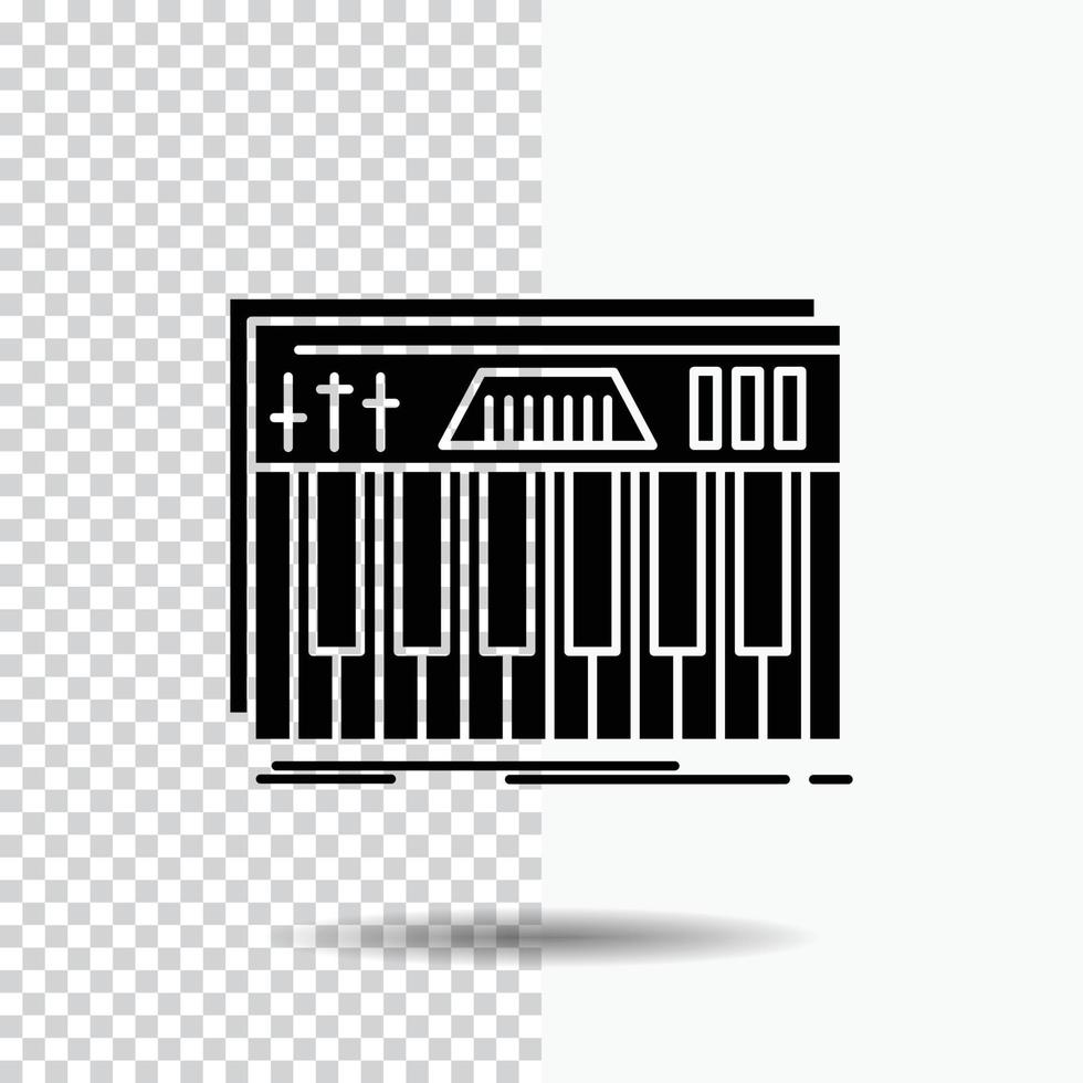 Controller. keyboard. keys. midi. sound Glyph Icon on Transparent Background. Black Icon ...