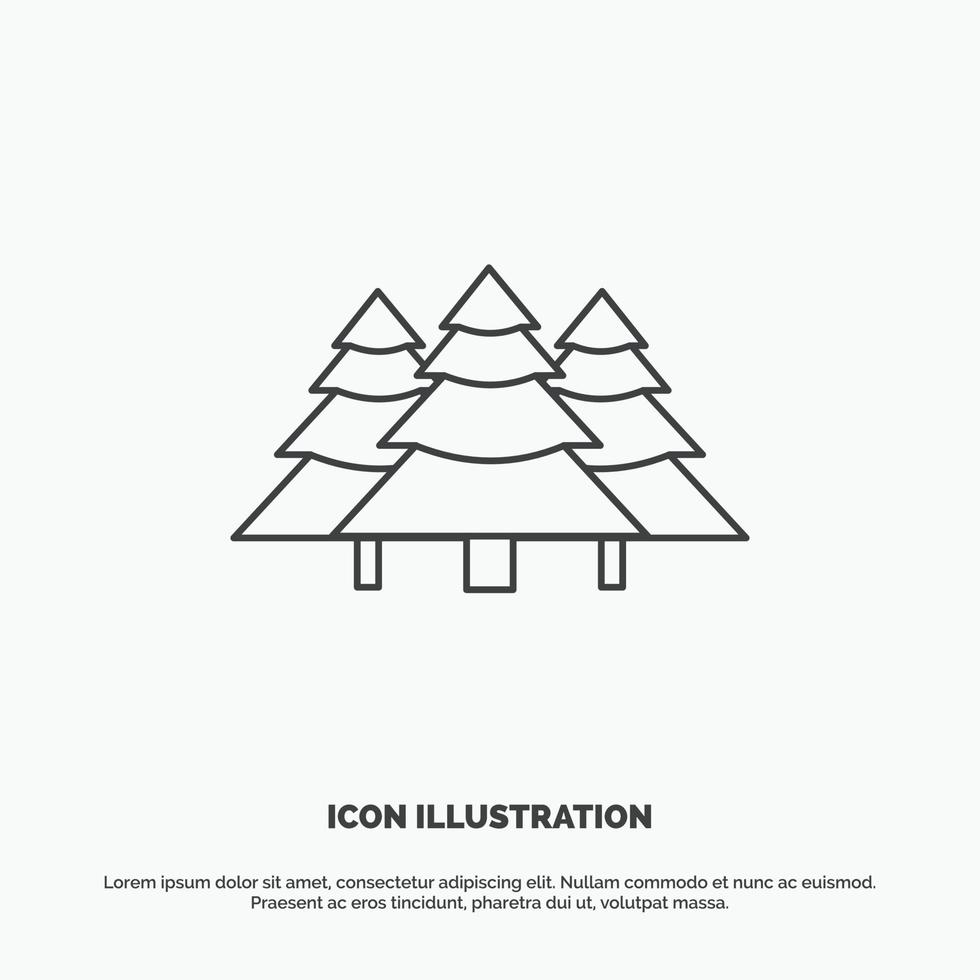 Forest Camping Jungle Tree Pines Icon Line Vector Gray Symbol For Ui And Ux Website Or