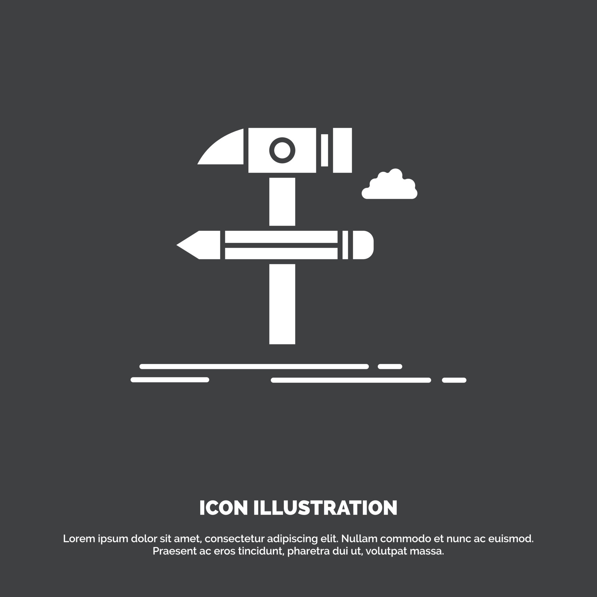 Build. design. develop. tool. tools Icon. glyph vector symbol for UI and UX. website or mobile ...