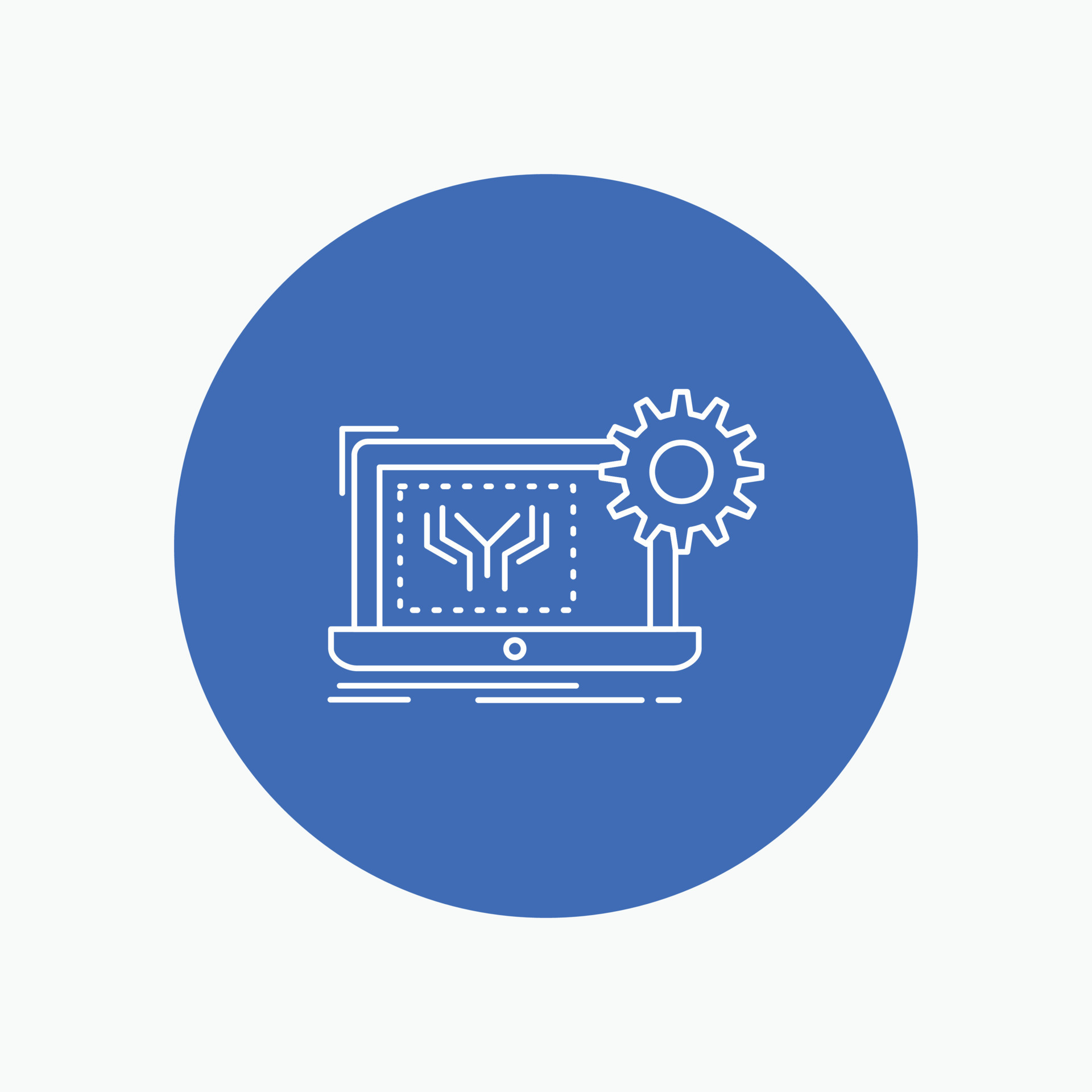 Blueprint Circuit Electronics Engineering Hardware White Line Icon