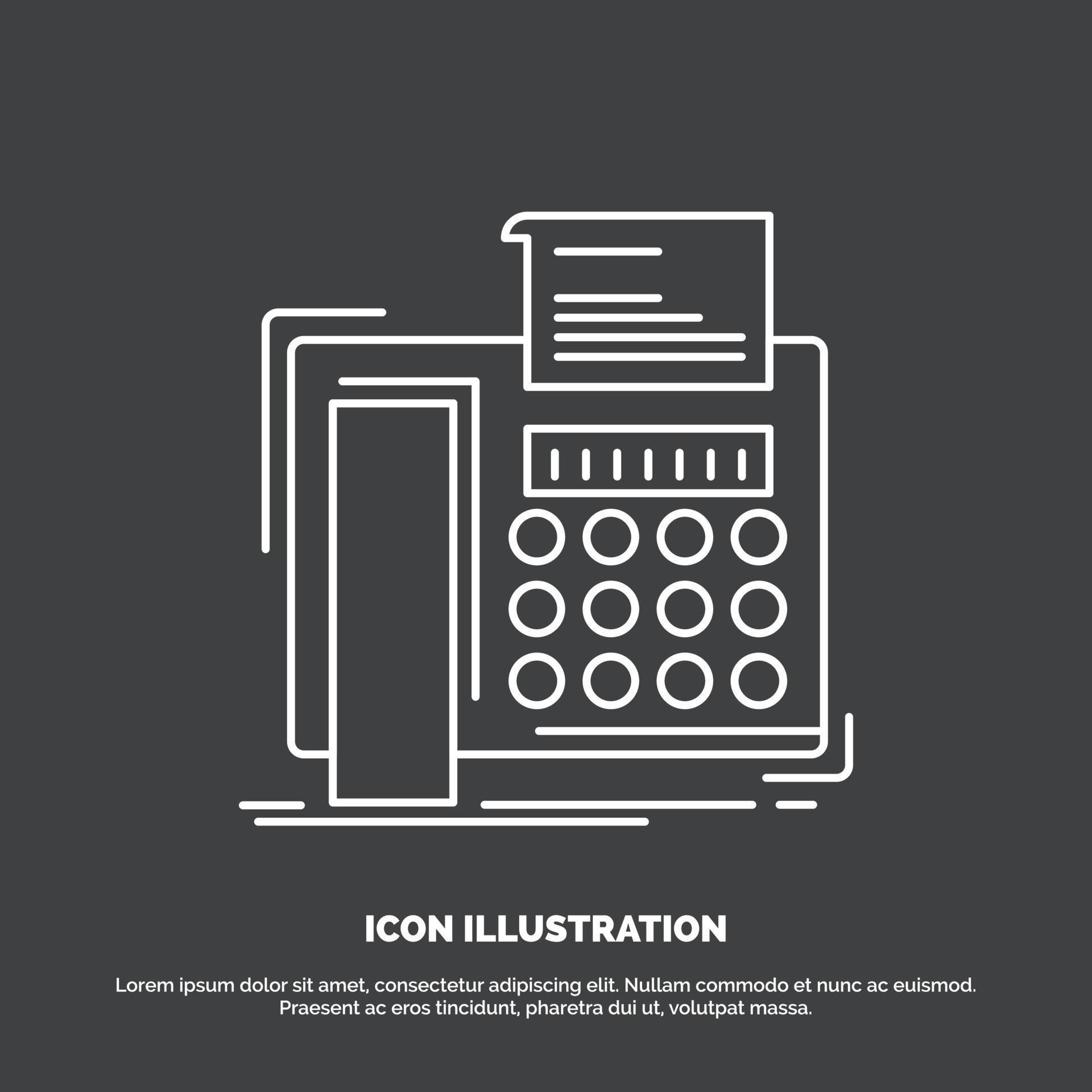 fax. message. telephone. telefax. communication Icon. Line vector symbol for UI and UX. website ...