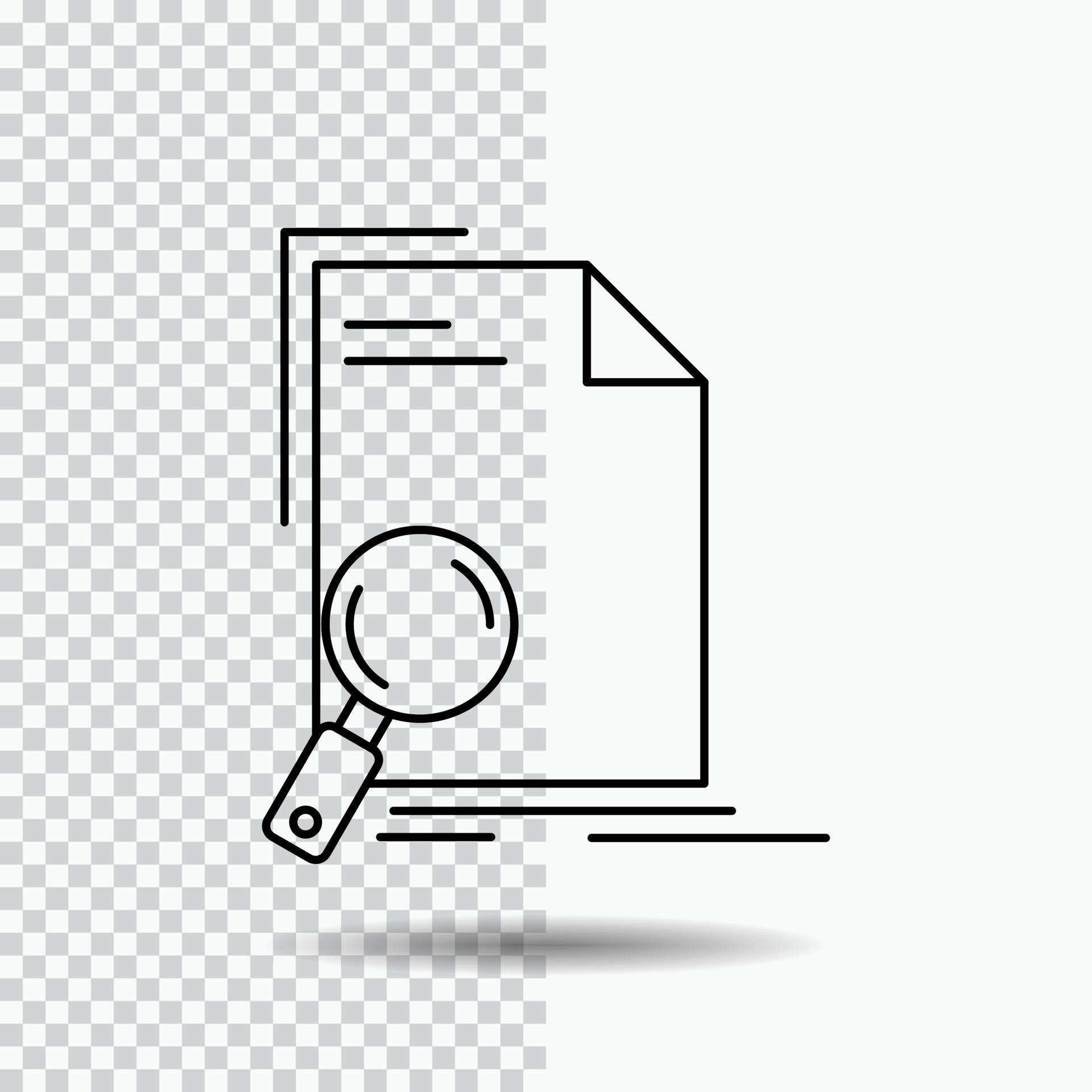 Analysis. document. file. find. page Line Icon on Transparent Background. Black Icon Vector ...