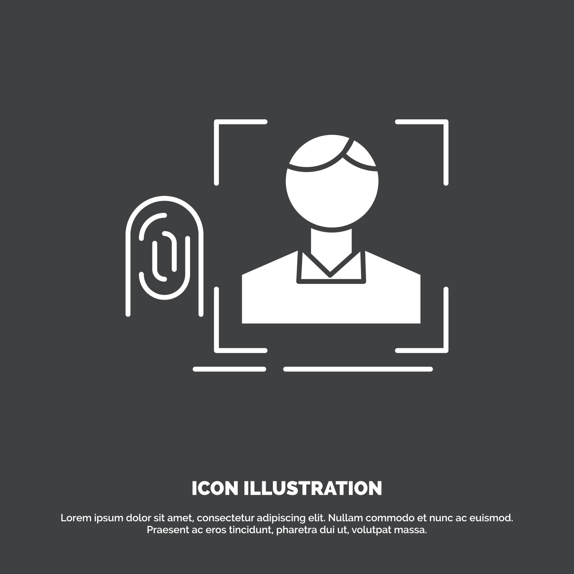 Finger Fingerprint Recognition Scan Scanning Icon Glyph Vector Symbol For Ui And Ux