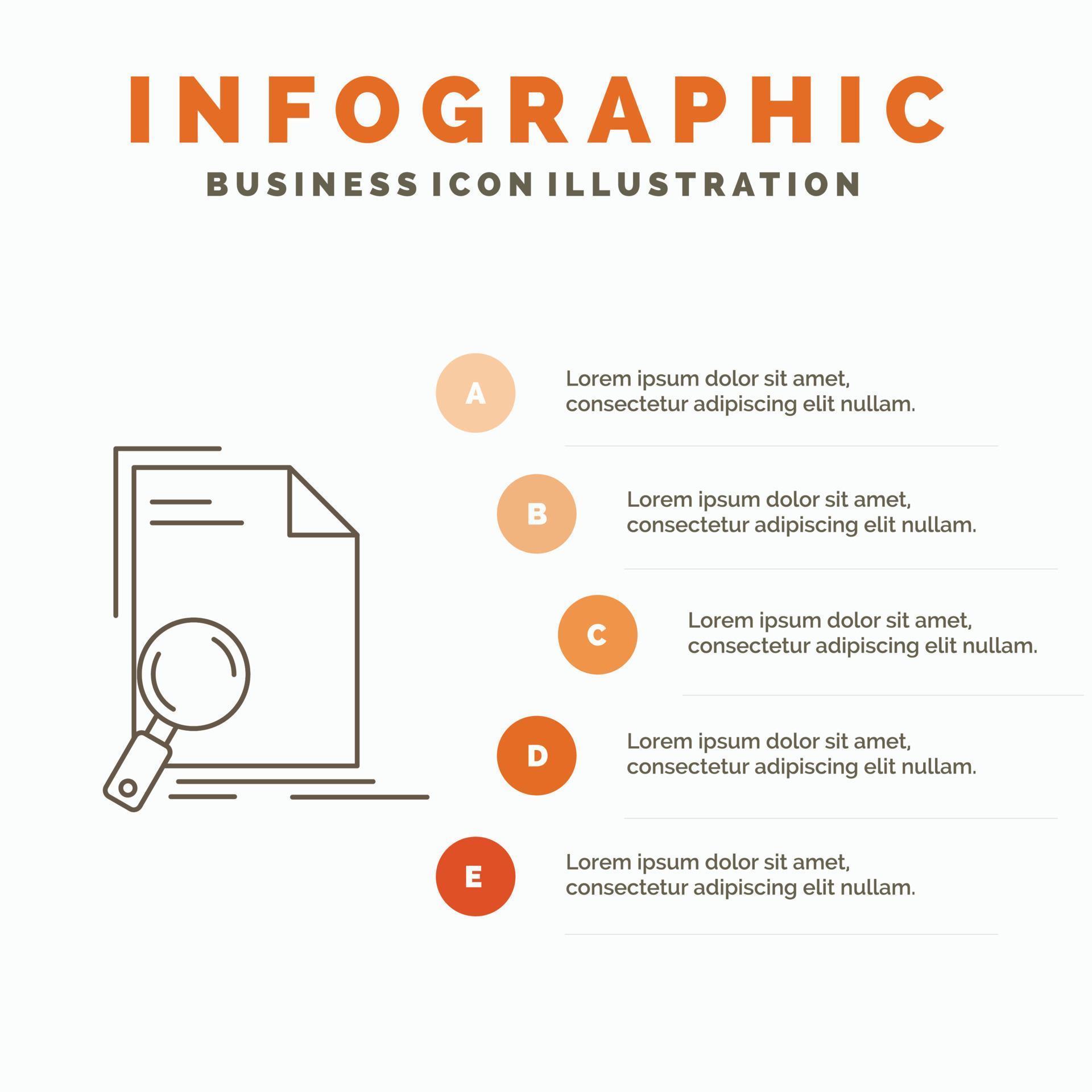 Analysis. document. file. find. page Infographics Template for Website and Presentation. Line ...