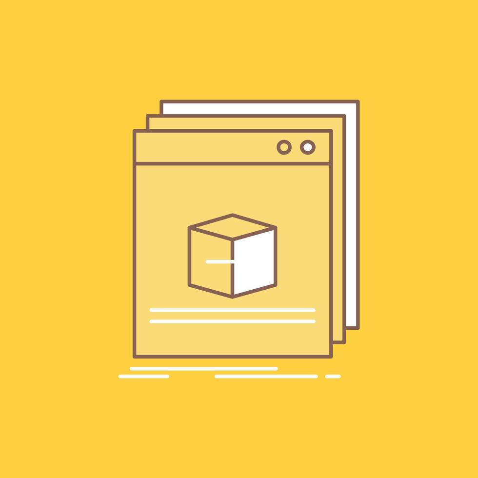 Software App Application File Program Flat Line Filled Icon Beautiful Logo Button Over