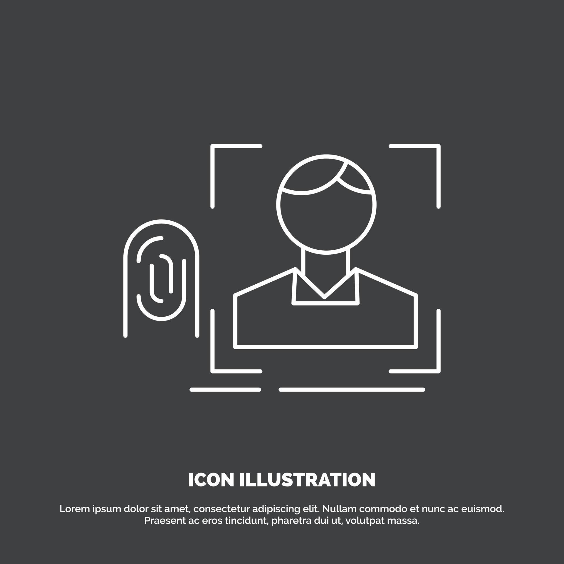 Finger Fingerprint Recognition Scan Scanning Icon Line Vector Symbol For Ui And Ux Website