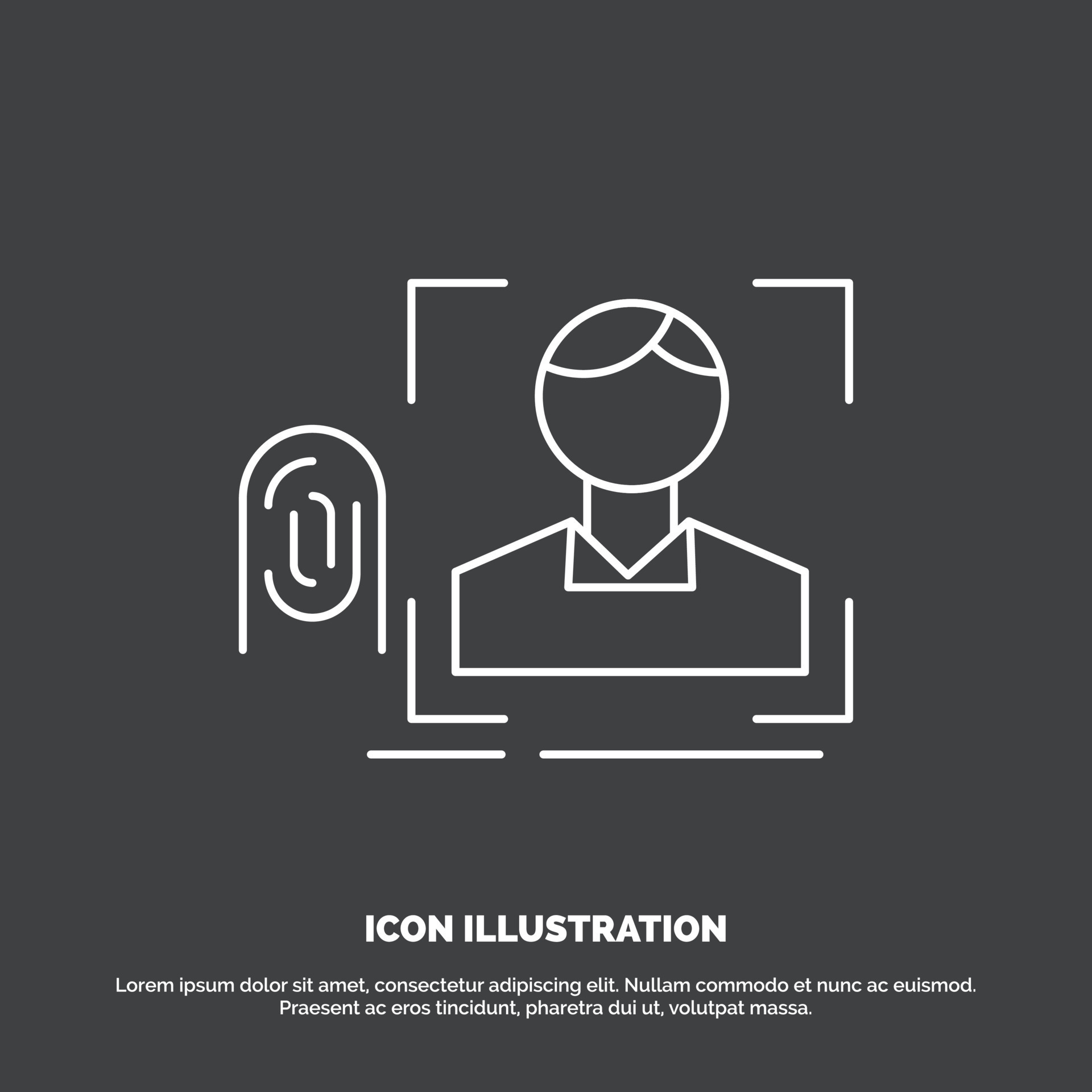 Finger Fingerprint Recognition Scan Scanning Icon Line Vector