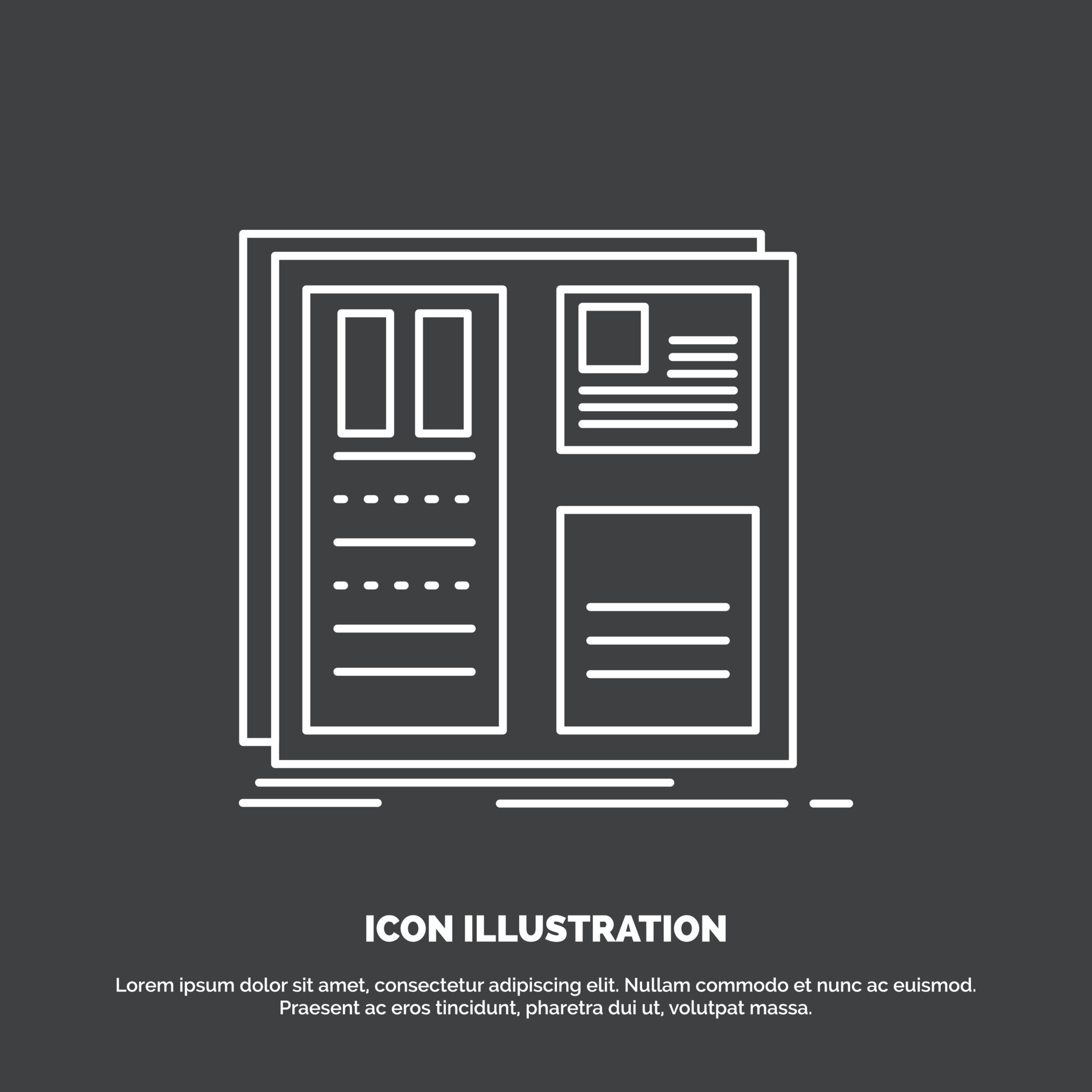 Design Grid Interface Layout Ui Icon Line Vector Symbol For Ui And