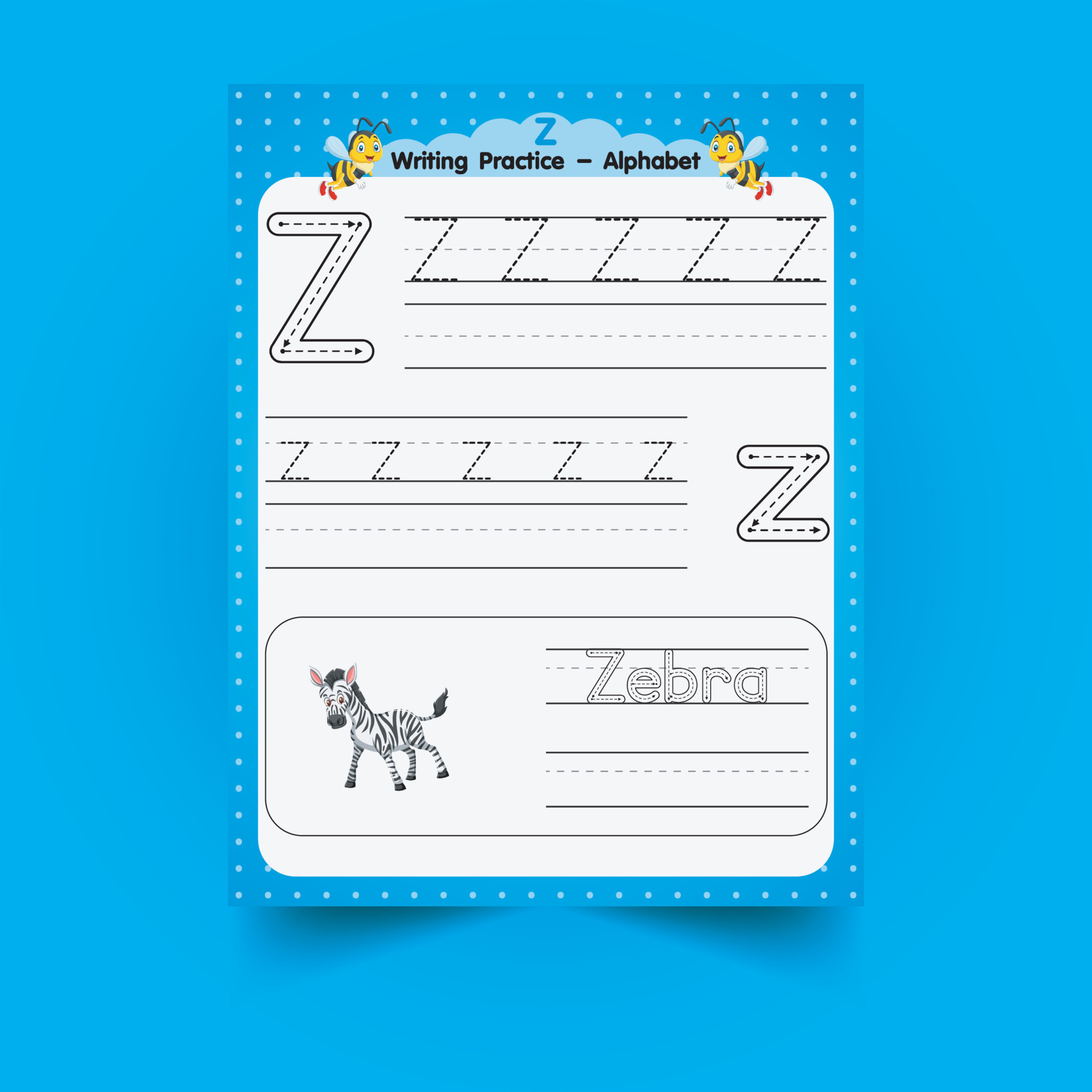 Alphabet tracing worksheet with letter and vocabulary 12967098 Vector ...