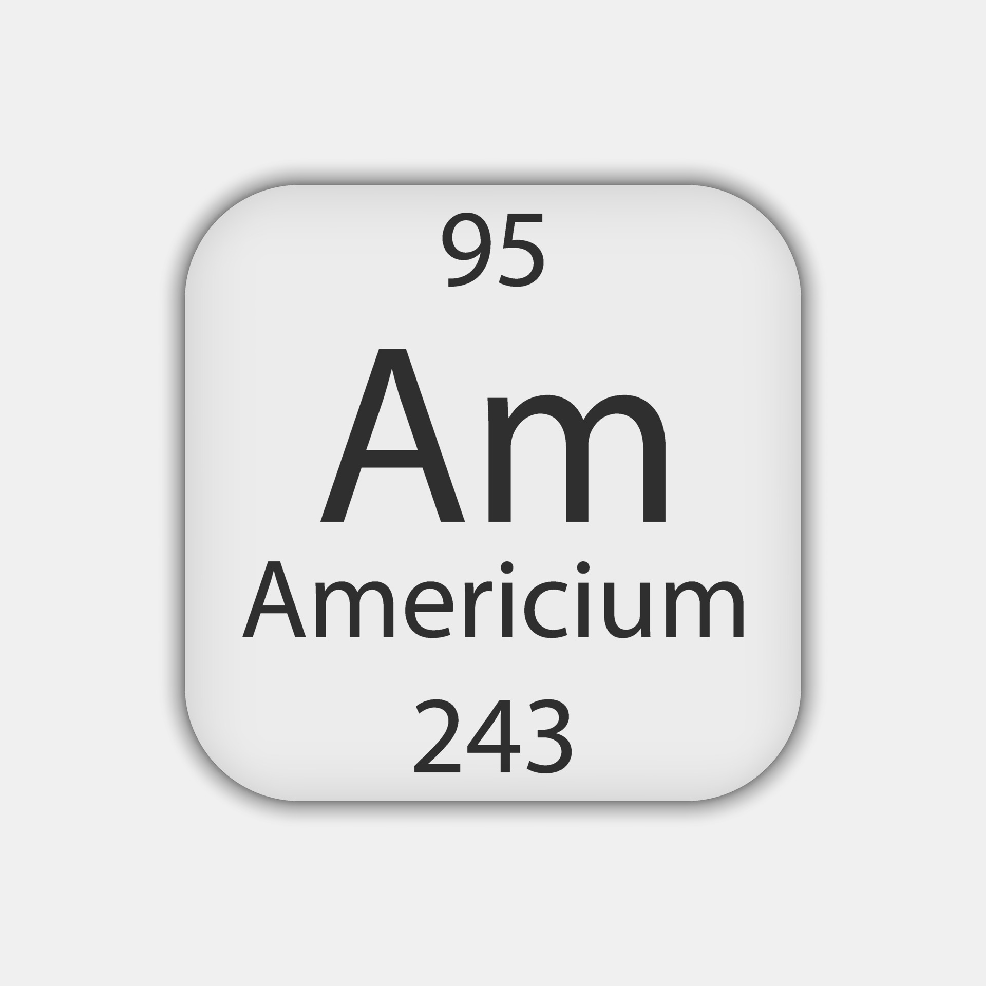 Americium Symbol Chemical Element Of The Periodic Table Vector