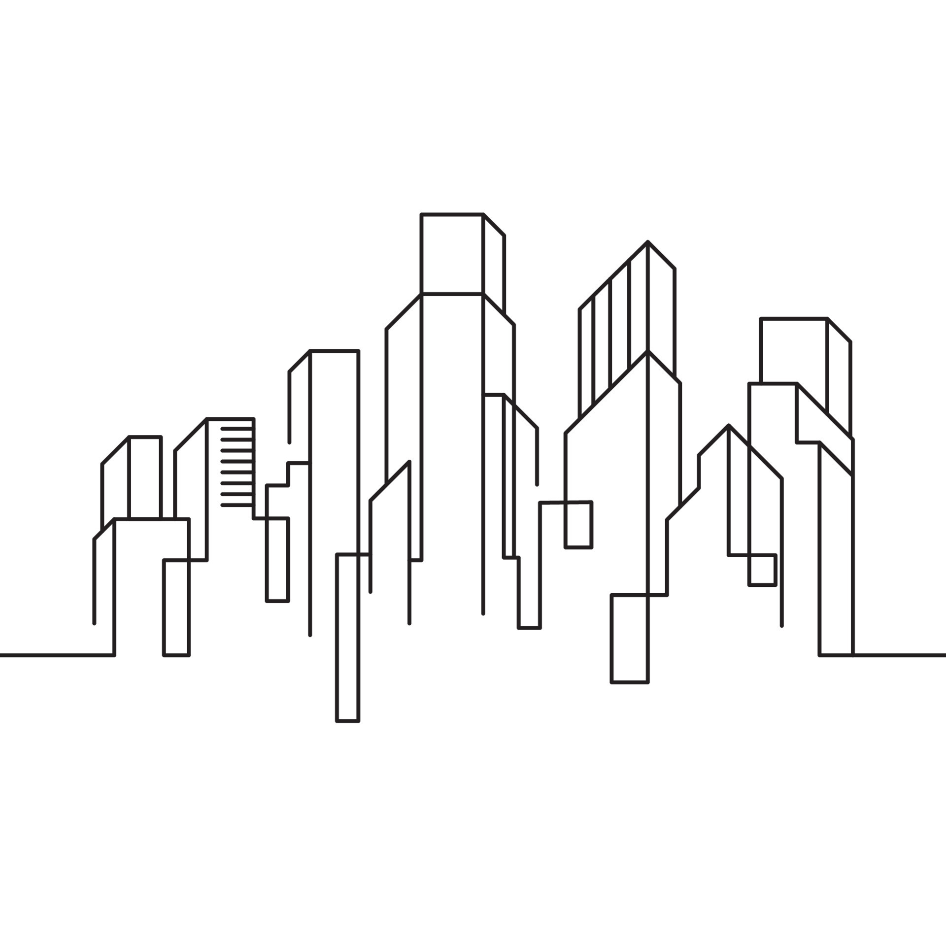 City Building Line art Vector Illustration template 12968059 Vector Art ...