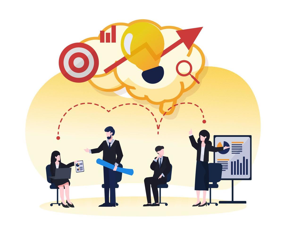 Business people thinking and solving a problem. Brainstorming concept ... Business people thinking and solving a problem. Brainstorming concept ...