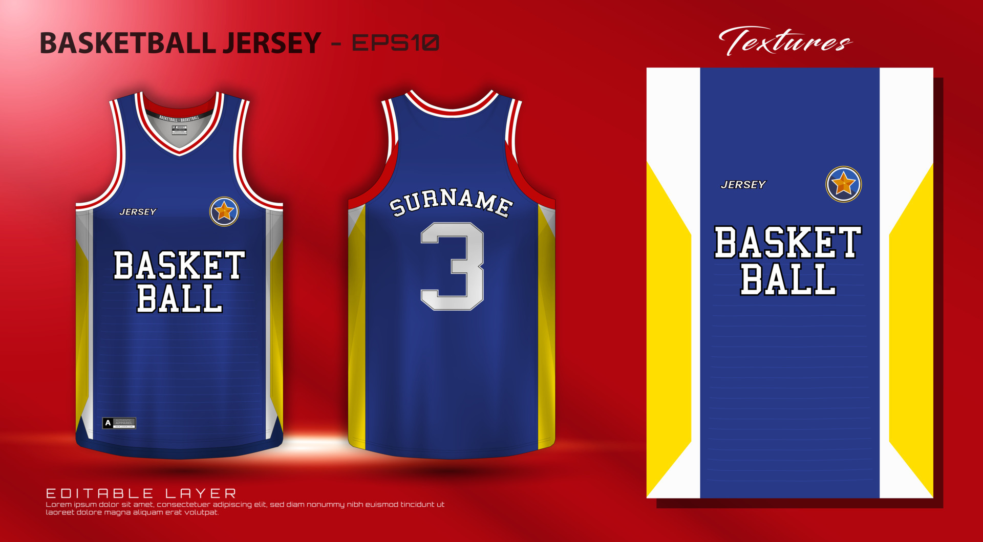 Basketball Jersey Template Vector Mockup Stock Vector