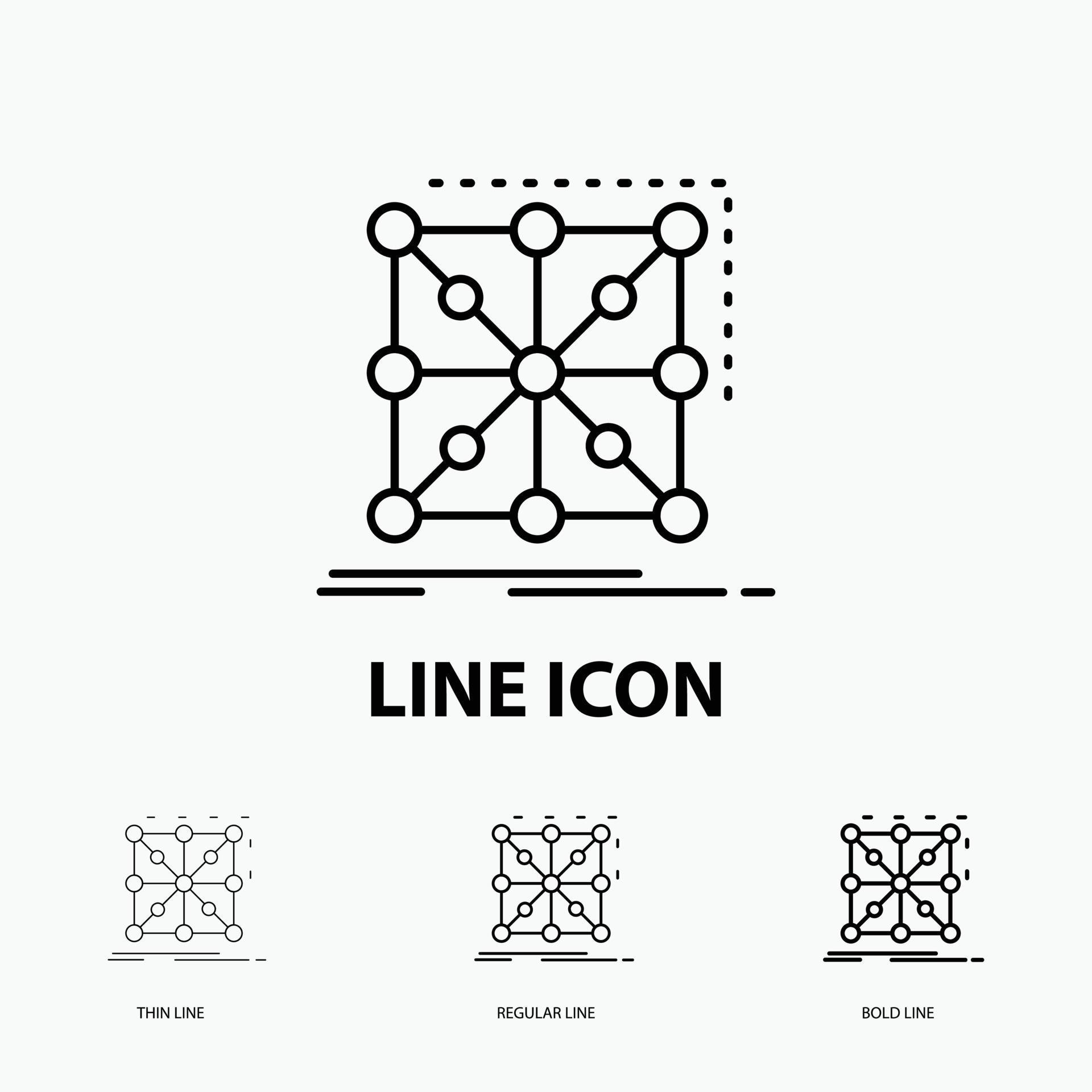 Data. framework. App. cluster. complex Icon in Thin. Regular and Bold Line Style. Vector ...