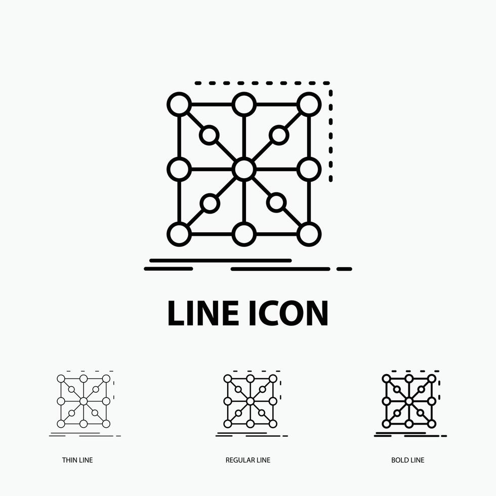 Data Framework App Cluster Complex Icon In Thin Regular And Bold