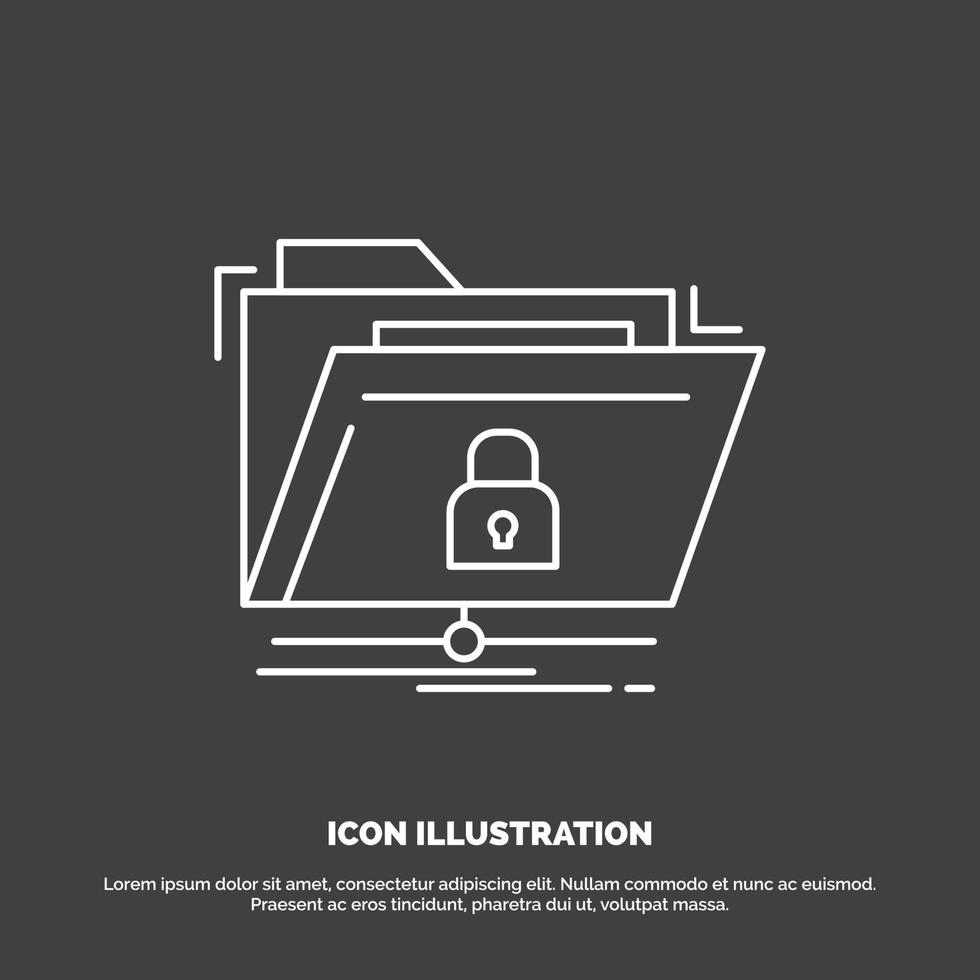 Encryption Files Folder Network Secure Icon Line Vector Symbol For Ui And Ux Website Or