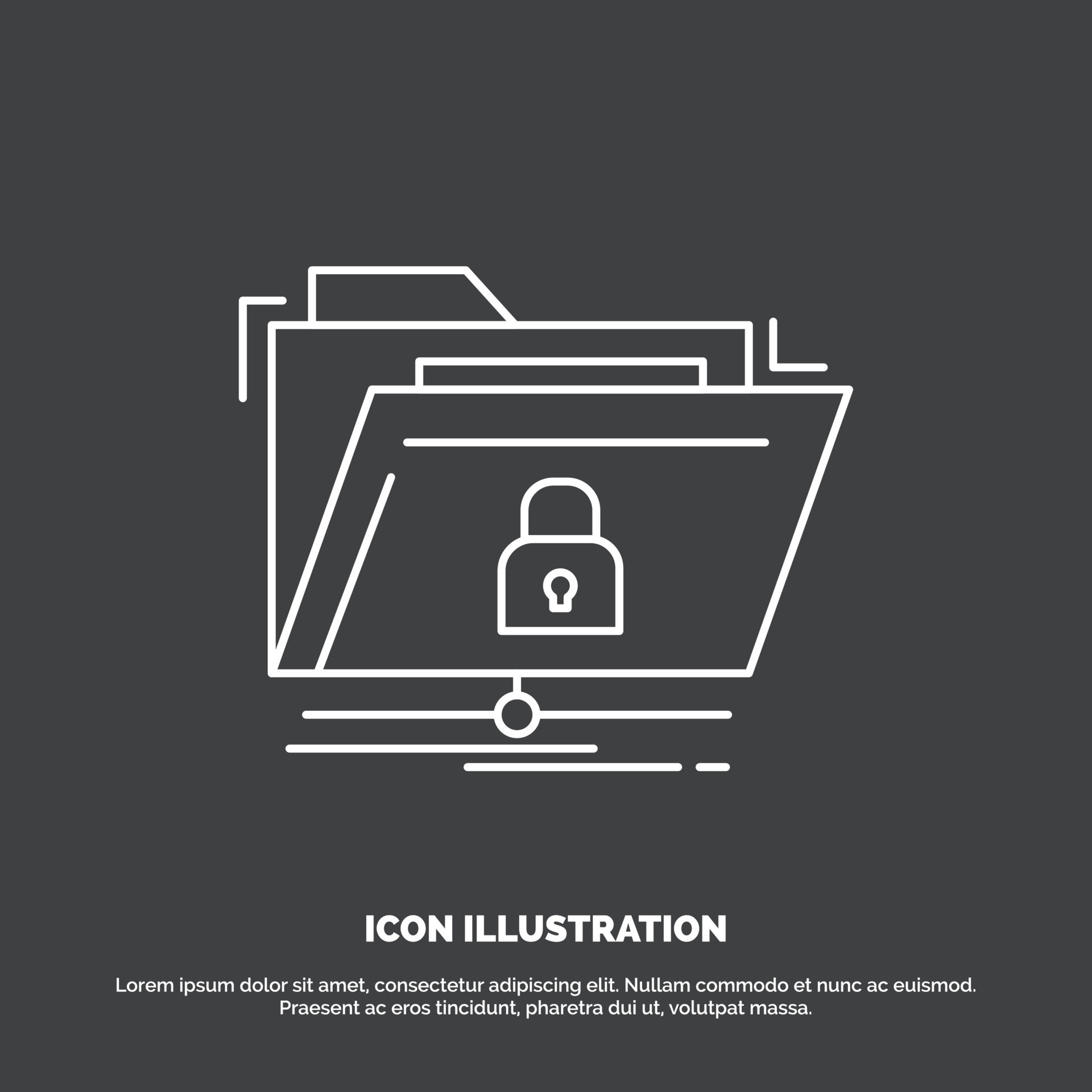 Encryption Files Folder Network Secure Icon Line Vector Symbol For Ui And Ux Website Or