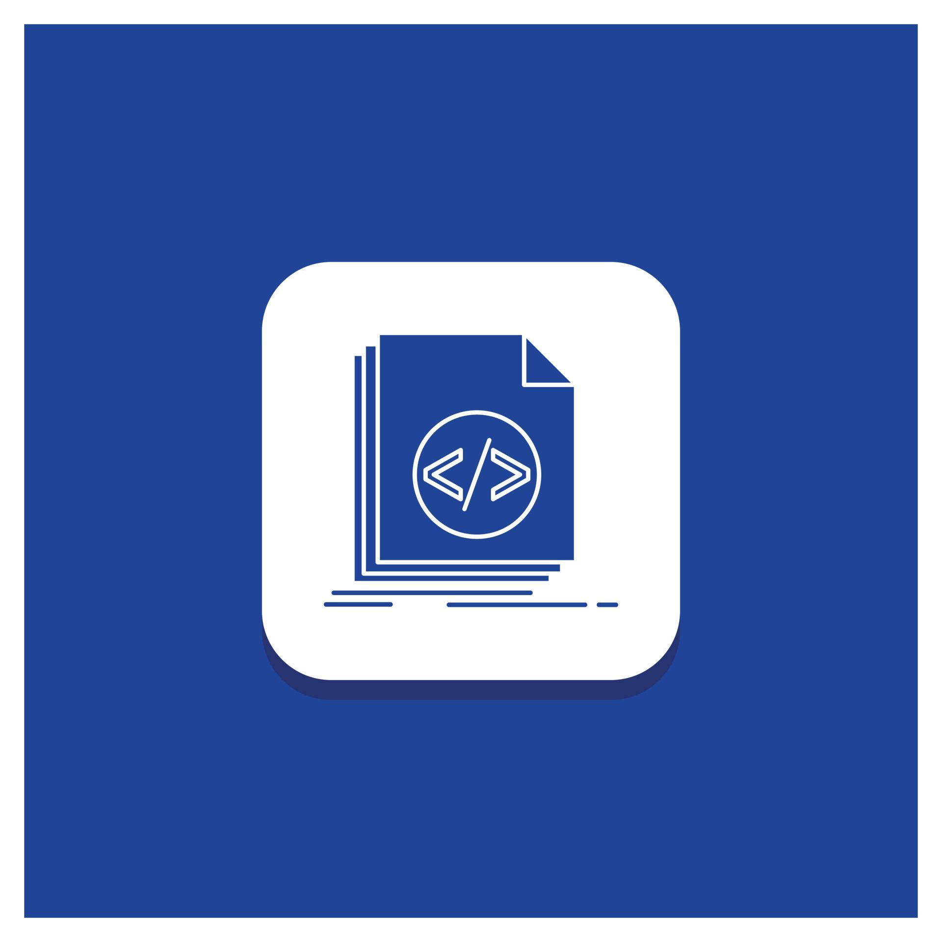 Blue Round Button For Code Coding File Programming Script Glyph Icon 12970122 Vector Art At