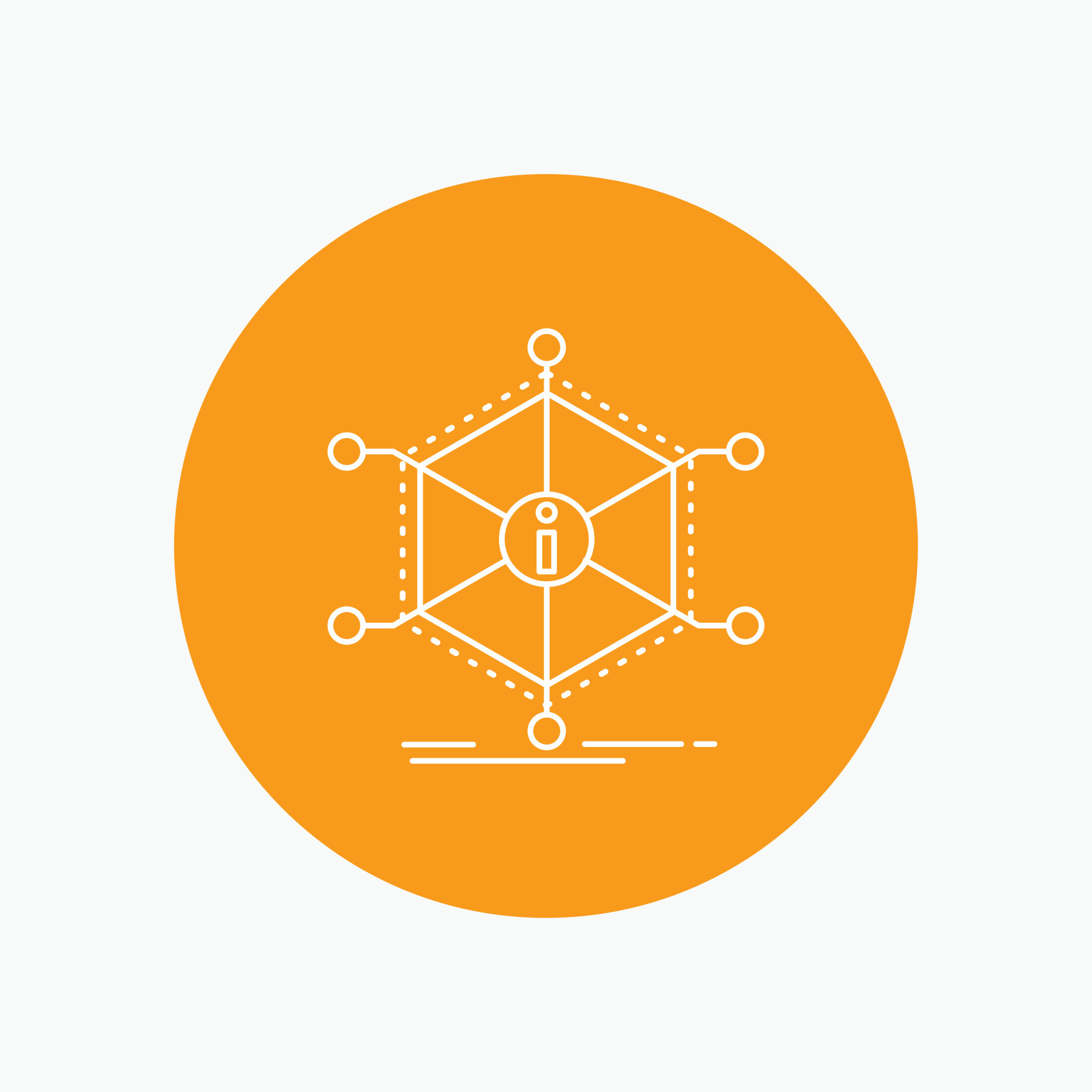 Data Help Info Information Resources White Line Icon In Circle Background Vector Icon