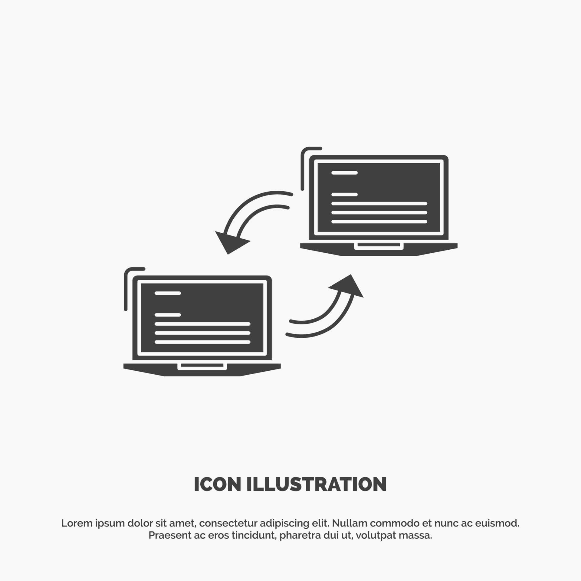 Computer Connection Link Network Sync Icon Glyph Vector Gray Symbol For Ui And Ux Website