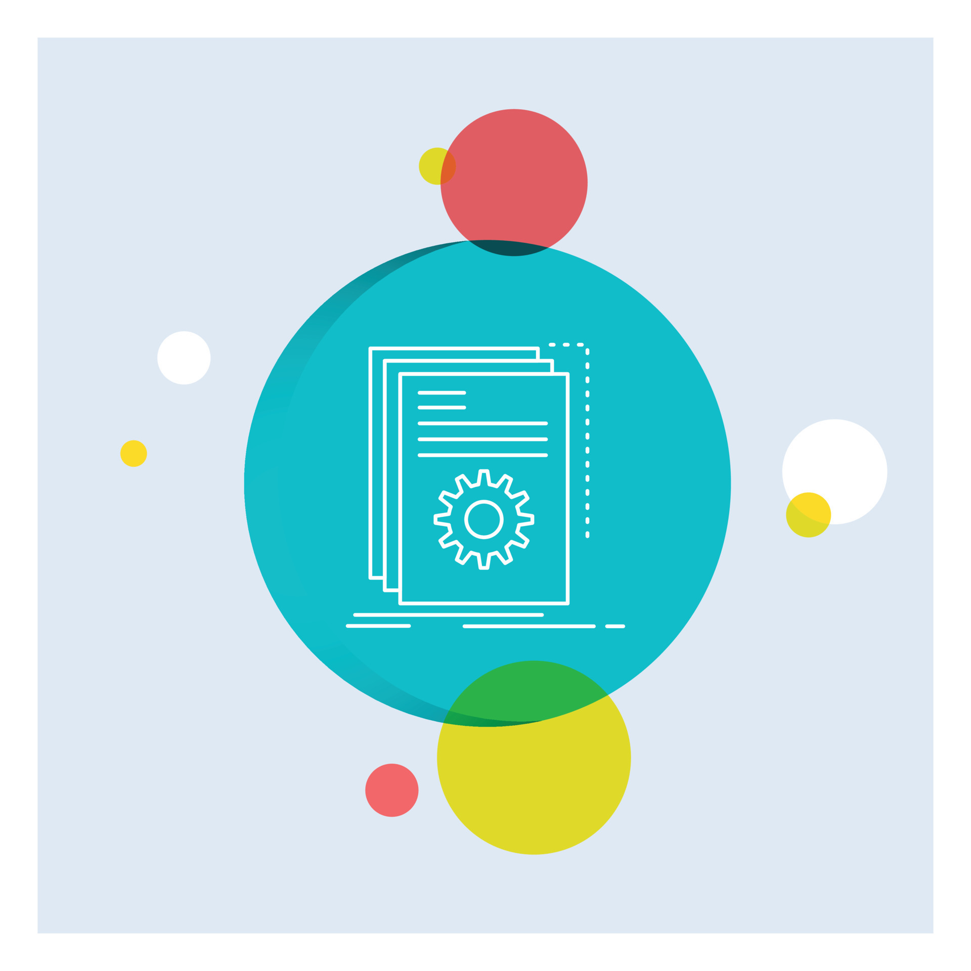 App. build. developer. program. script White Line Icon colorful Circle Background 12970365 ...