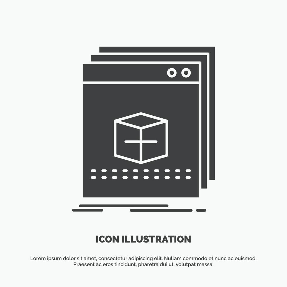 Software App Application File Program Icon Glyph Vector Gray 4488
