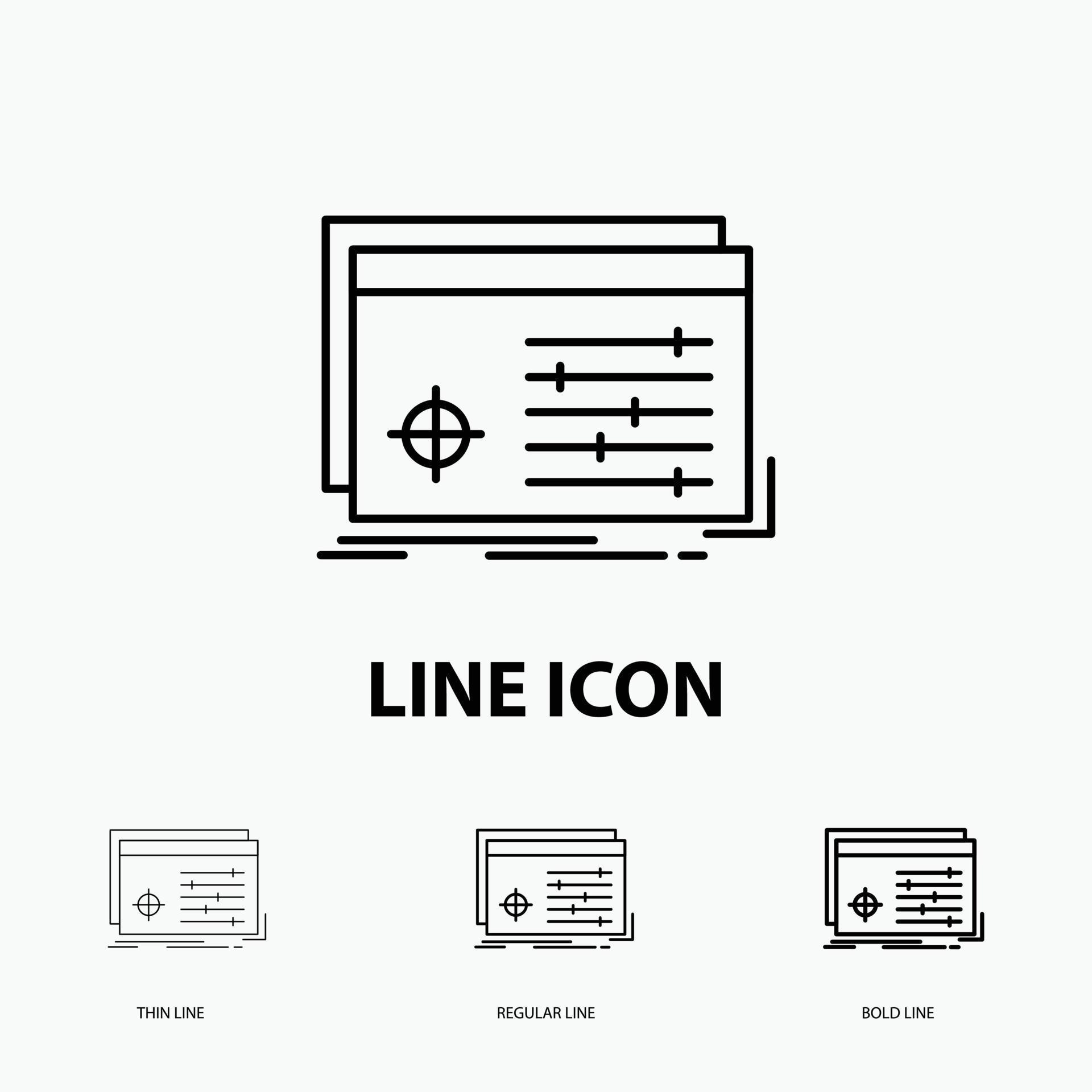 File Object Processing Settings Software Icon In Thin Regular And Bold Line Style Vector