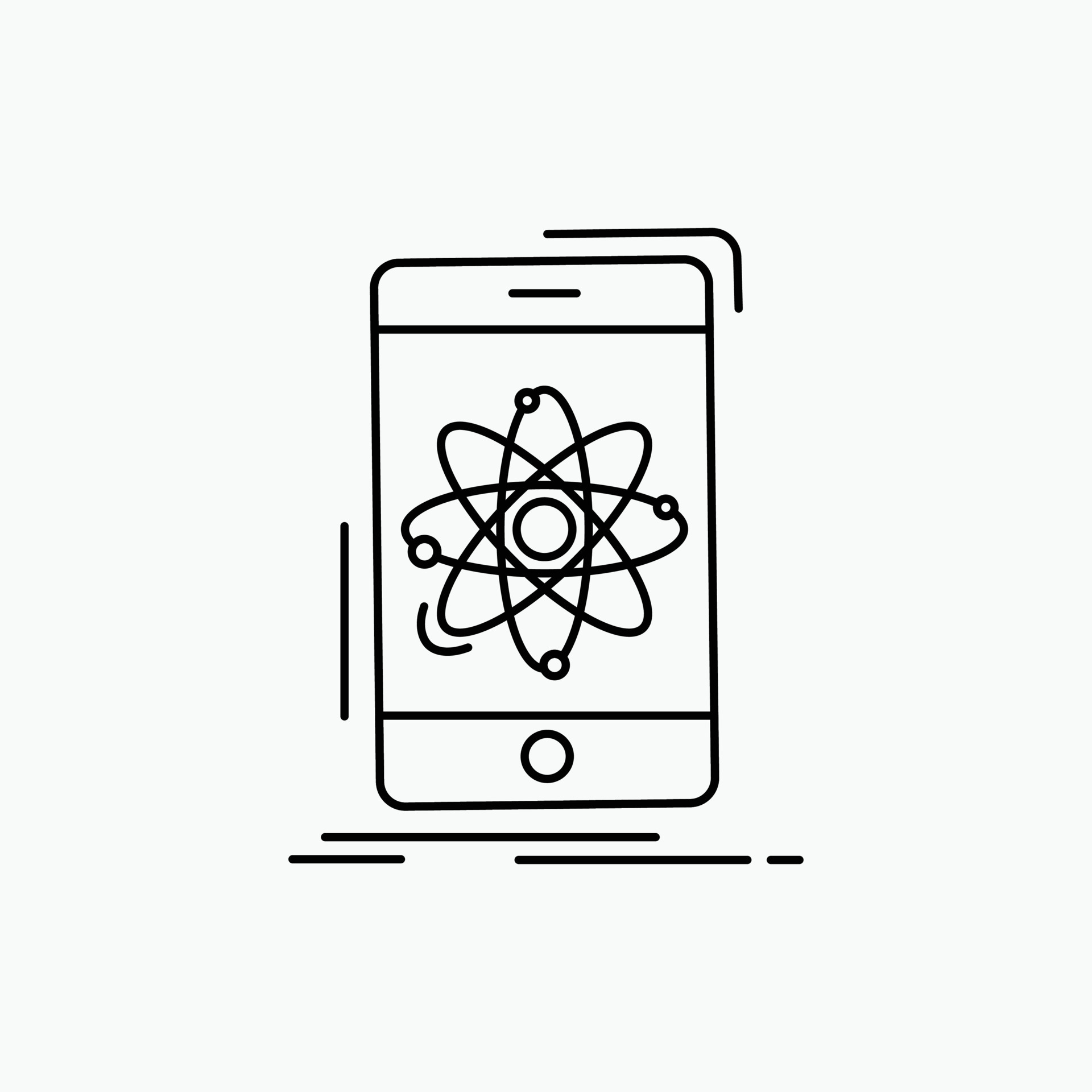 Data Information Mobile Research Science Line Icon Vector Isolated