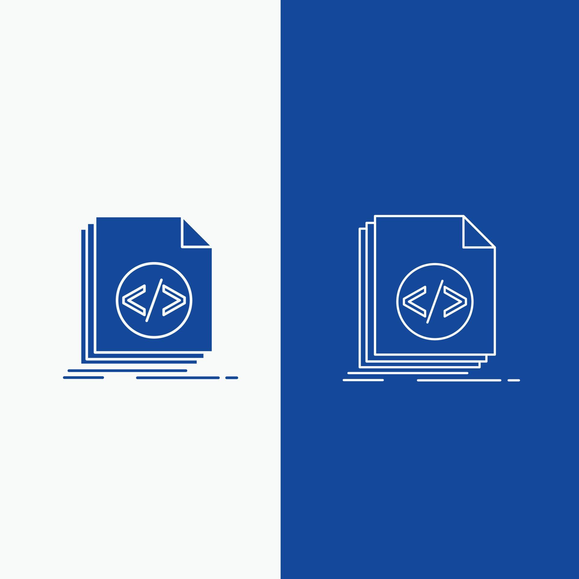 Code Coding File Programming Script Line And Glyph Web Button In