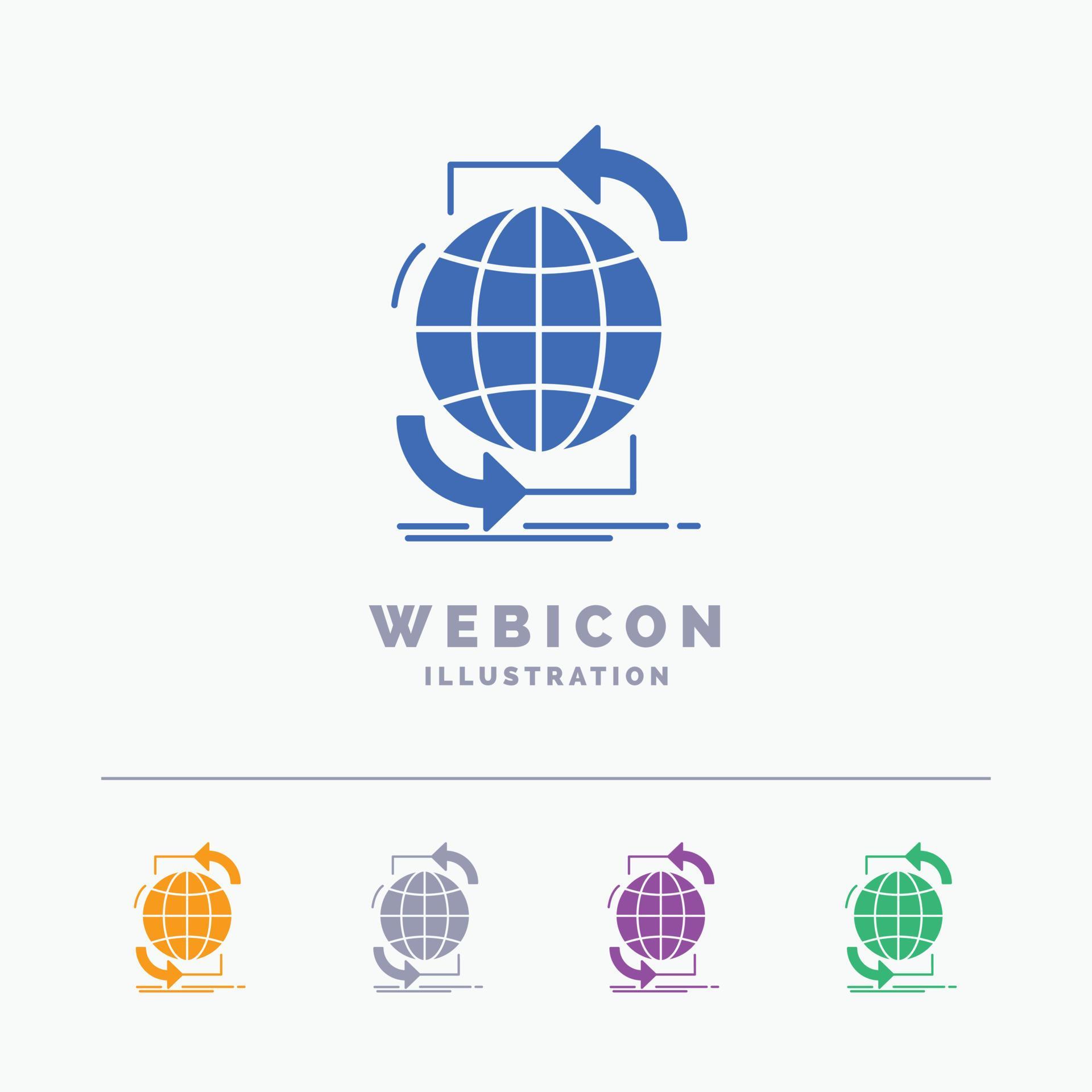 Connectivity Global Internet Network Web 5 Color Glyph Web Icon Template Isolated On White