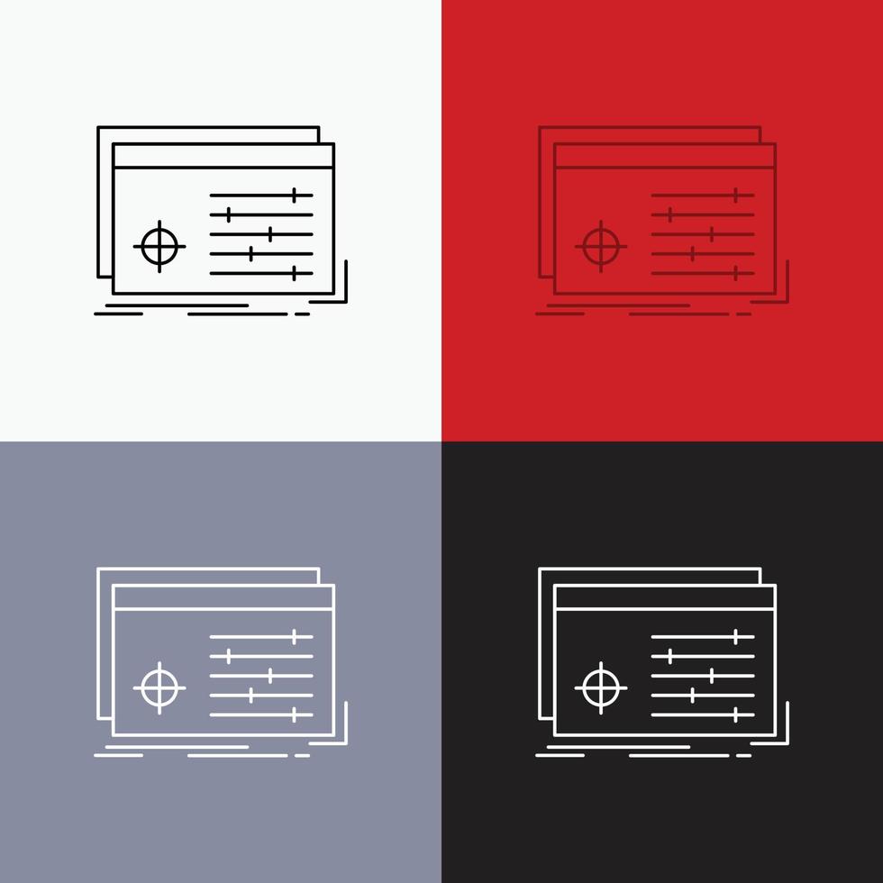 File Object Processing Settings Software Icon Over Various Background Line Style Design