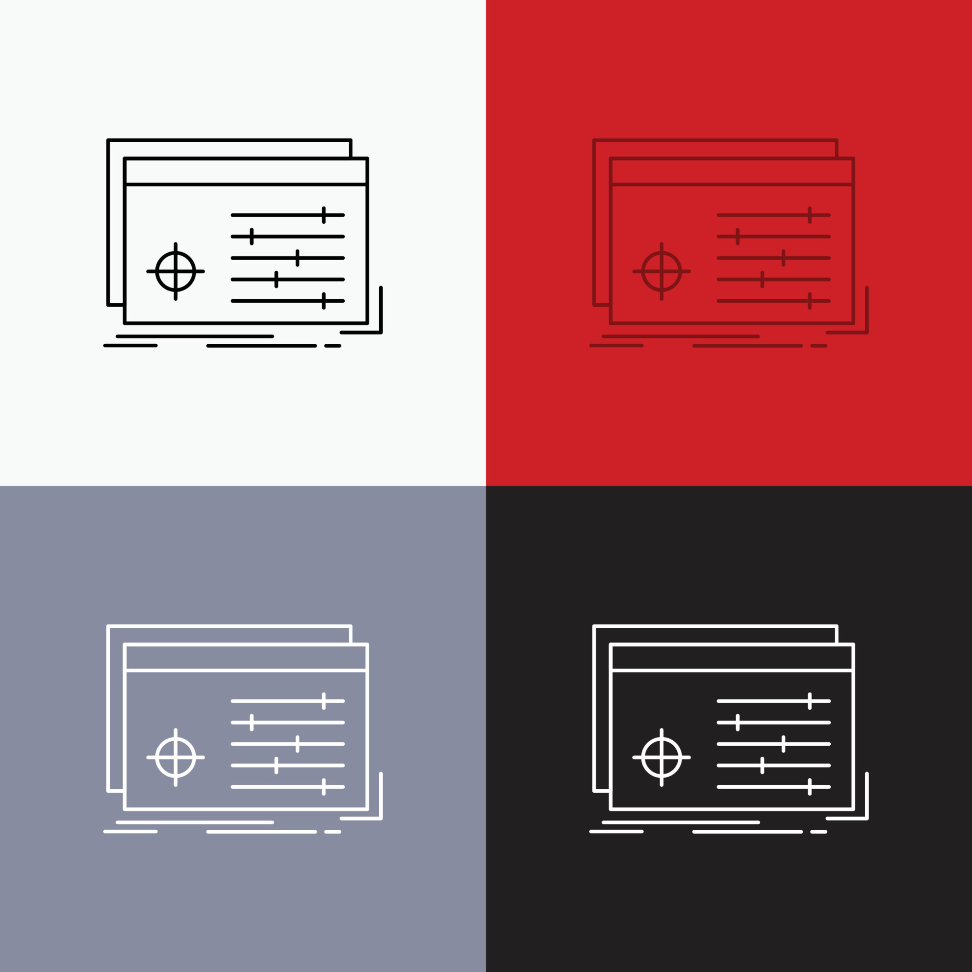 File Object Processing Settings Software Icon Over Various Background Line Style Design