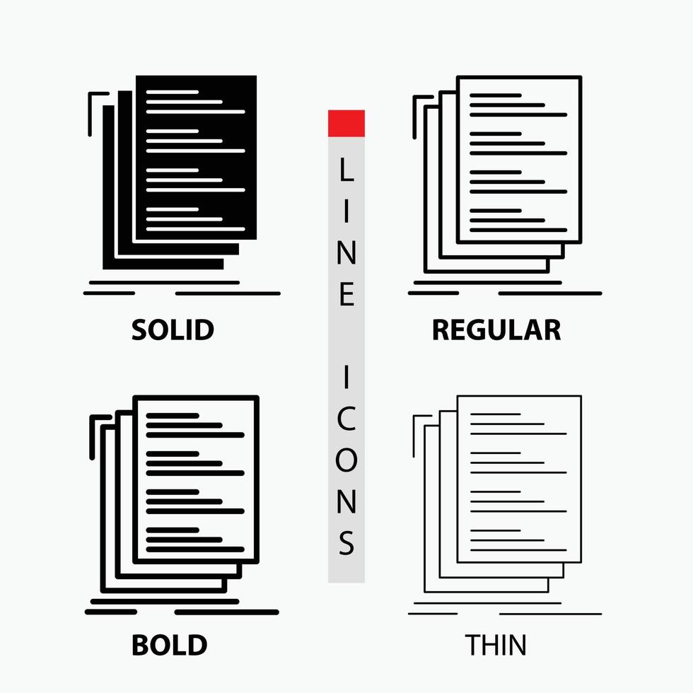 Code Coding Compile Files List Icon In Thin Regular Bold Line And Glyph Style Vector