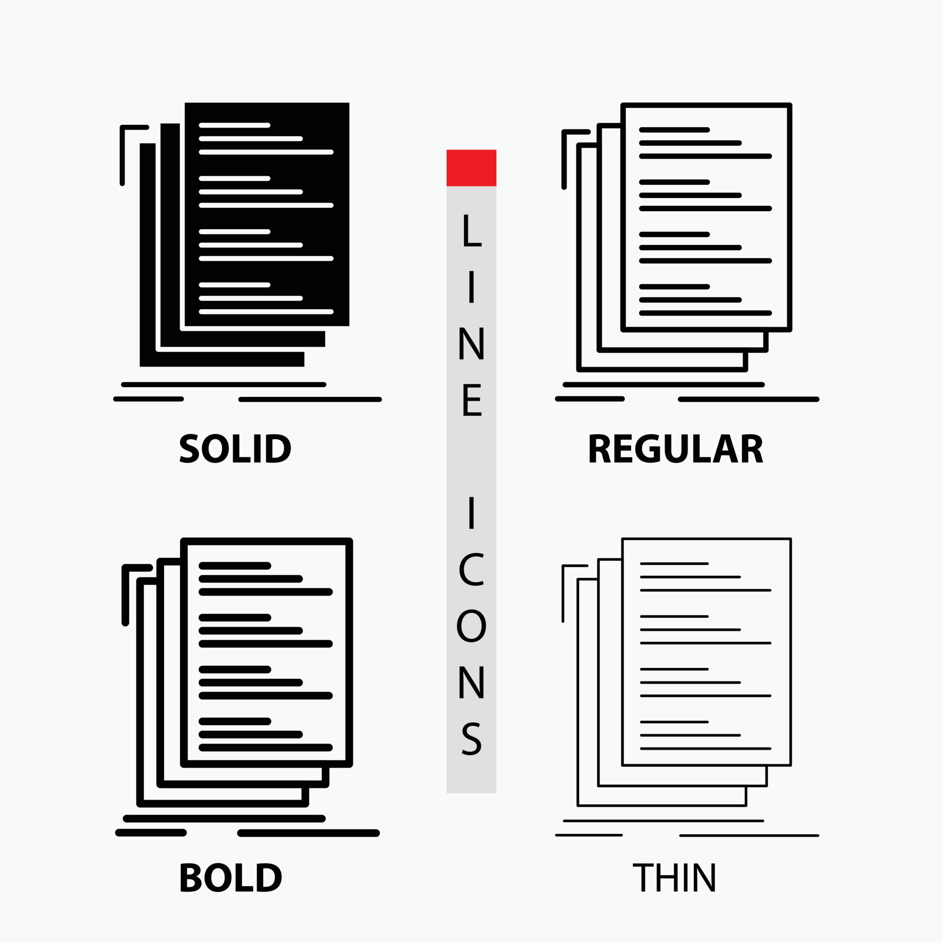 Code Coding Compile Files List Icon In Thin Regular Bold Line And Glyph Style Vector