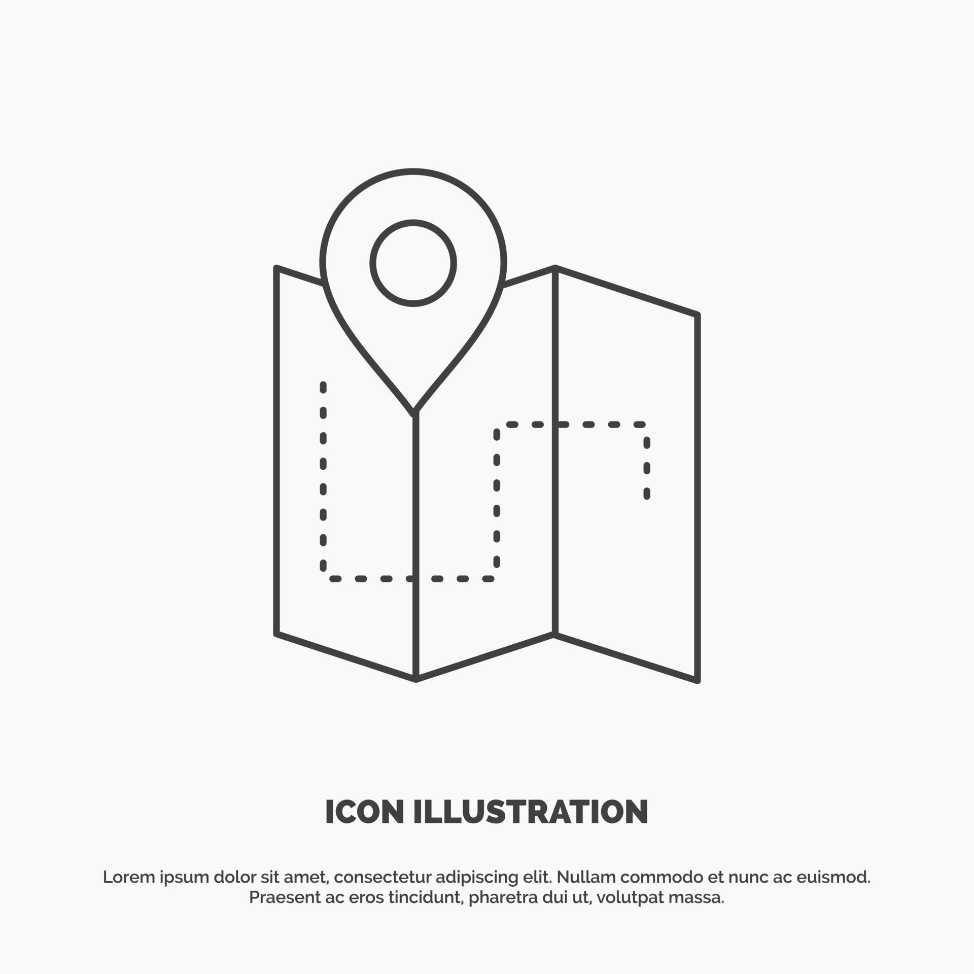 Map Camping Plan Track Location Icon Line Vector Gray Symbol For Ui And Ux Website Or