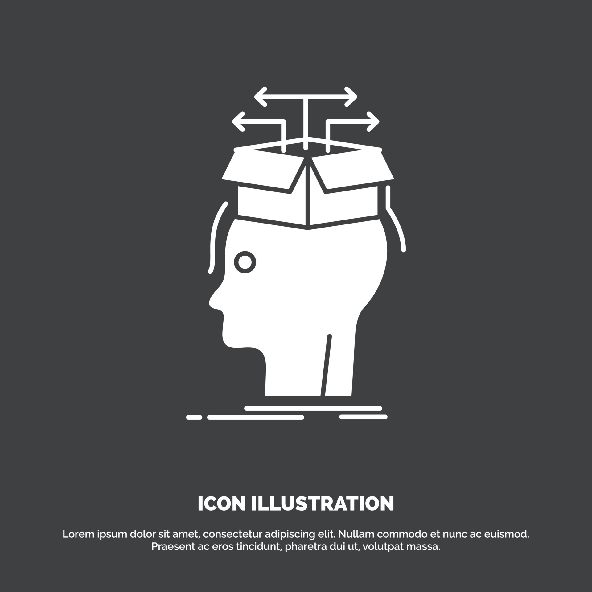 Data Extraction Head Knowledge Sharing Icon Glyph Vector Symbol For Ui And Ux Website Or