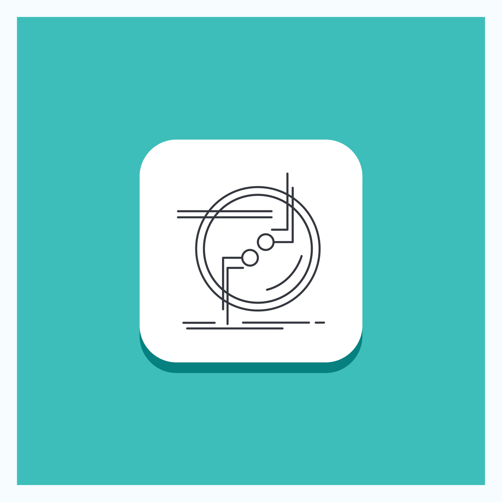 Round Button For Chain Connect Connection Link Wire Line Icon Turquoise Background 12970680