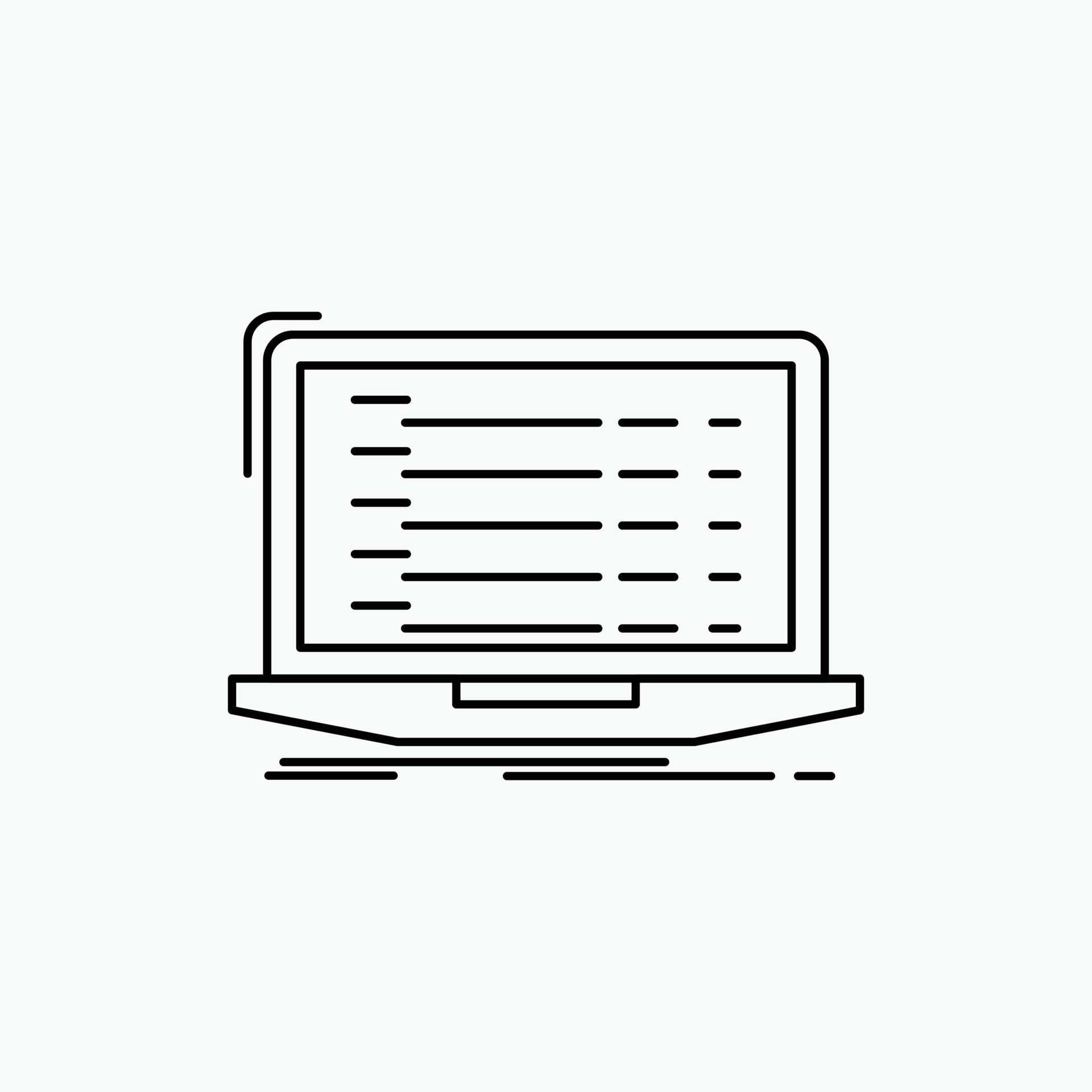 Api App Coding Developer Laptop Line Icon Vector Isolated
