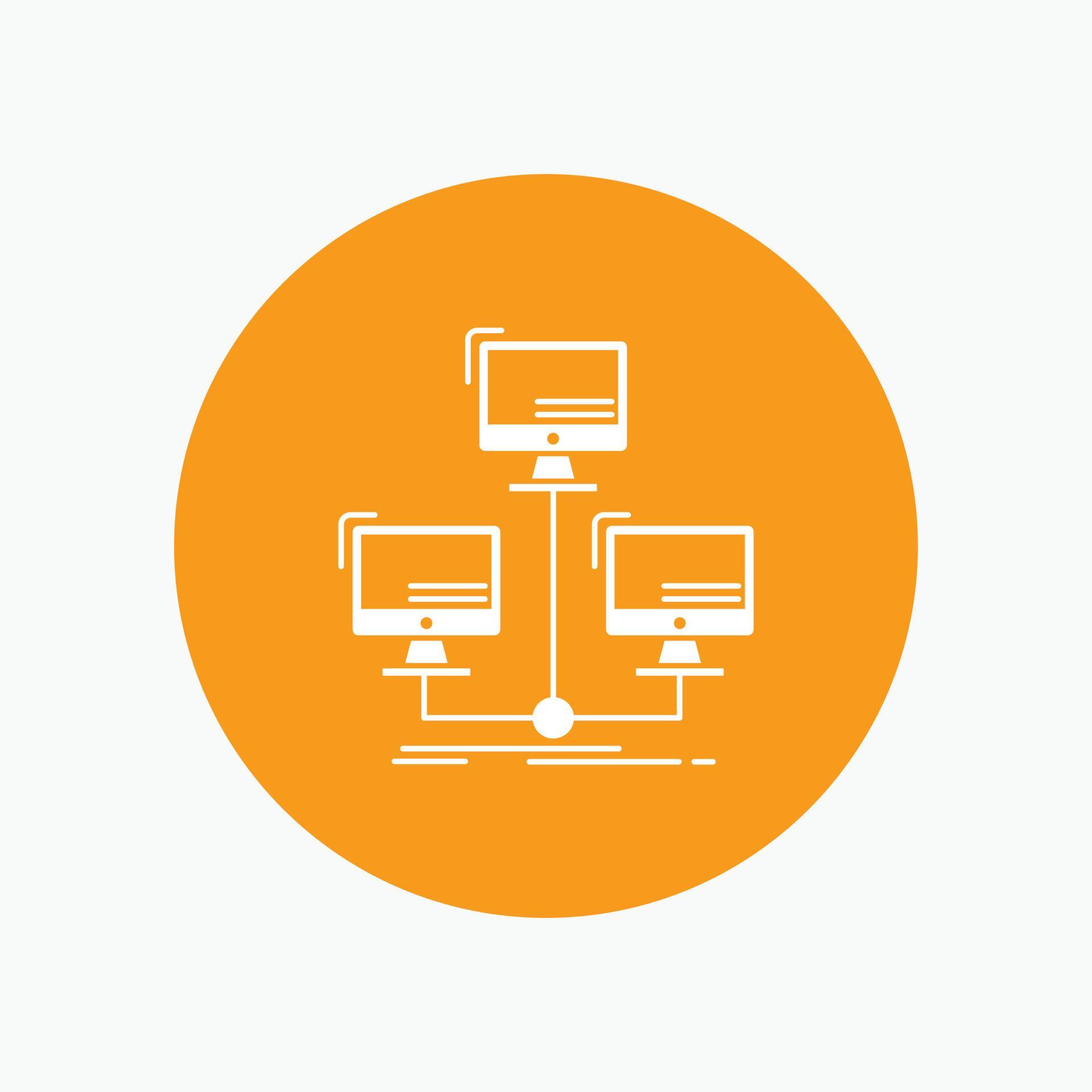 Database Distributed Connection Network Computer White Glyph Icon