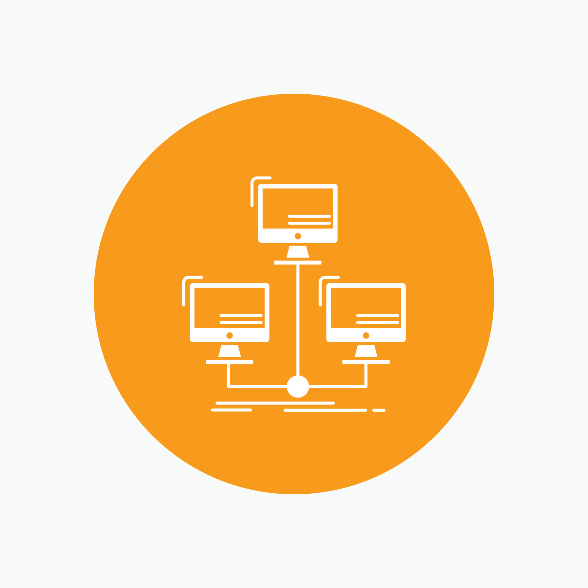 Database Distributed Connection Network Computer White Glyph Icon In Circle Vector Button