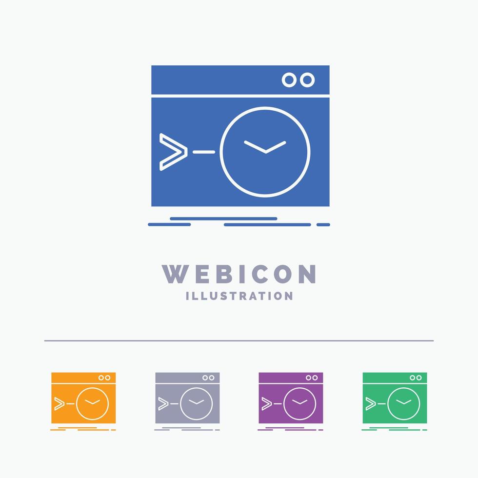 Admin Command Root Software Terminal 5 Color Glyph Web Icon Template Isolated On White