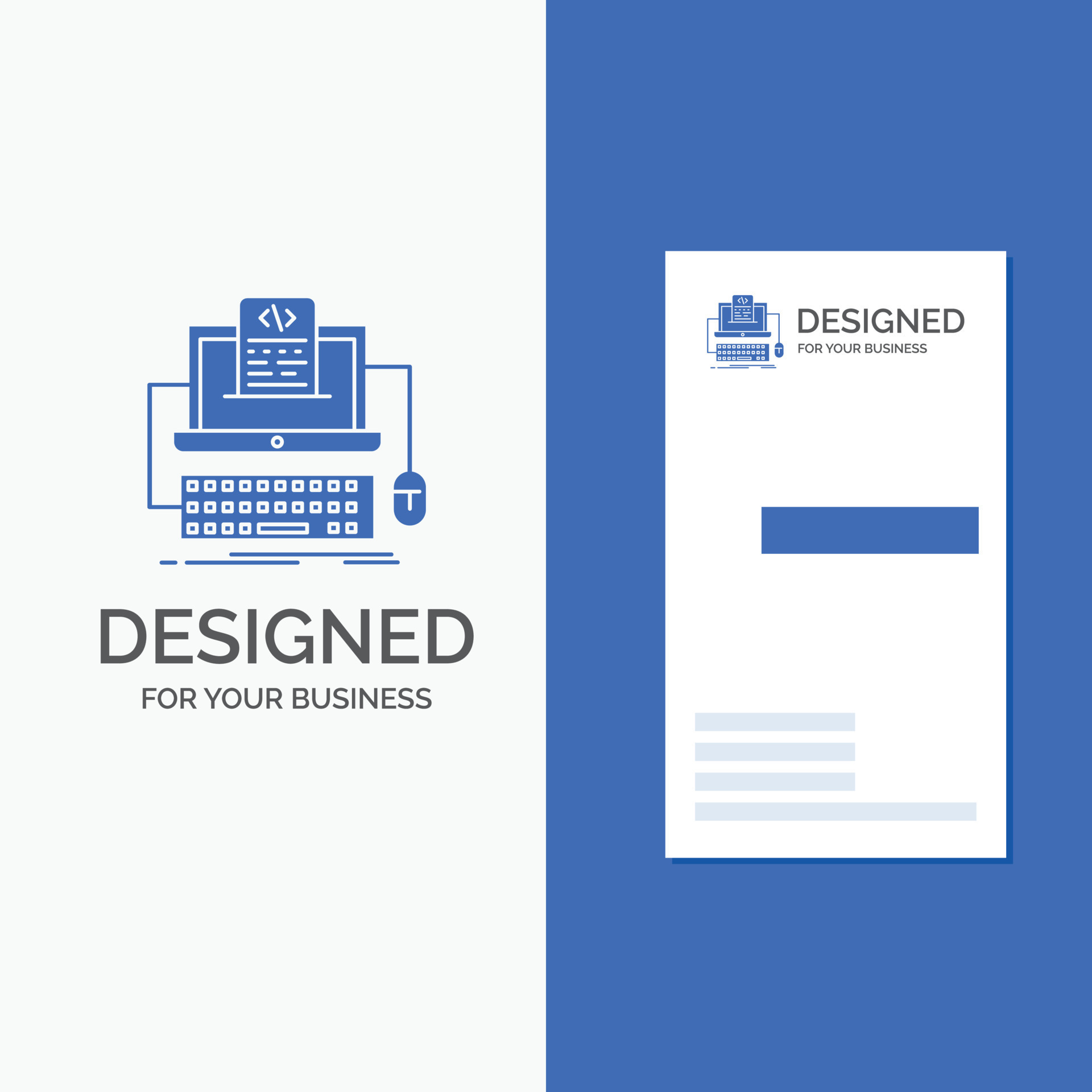 Business Logo For Code Coding Computer Monoblock Screen Vertical