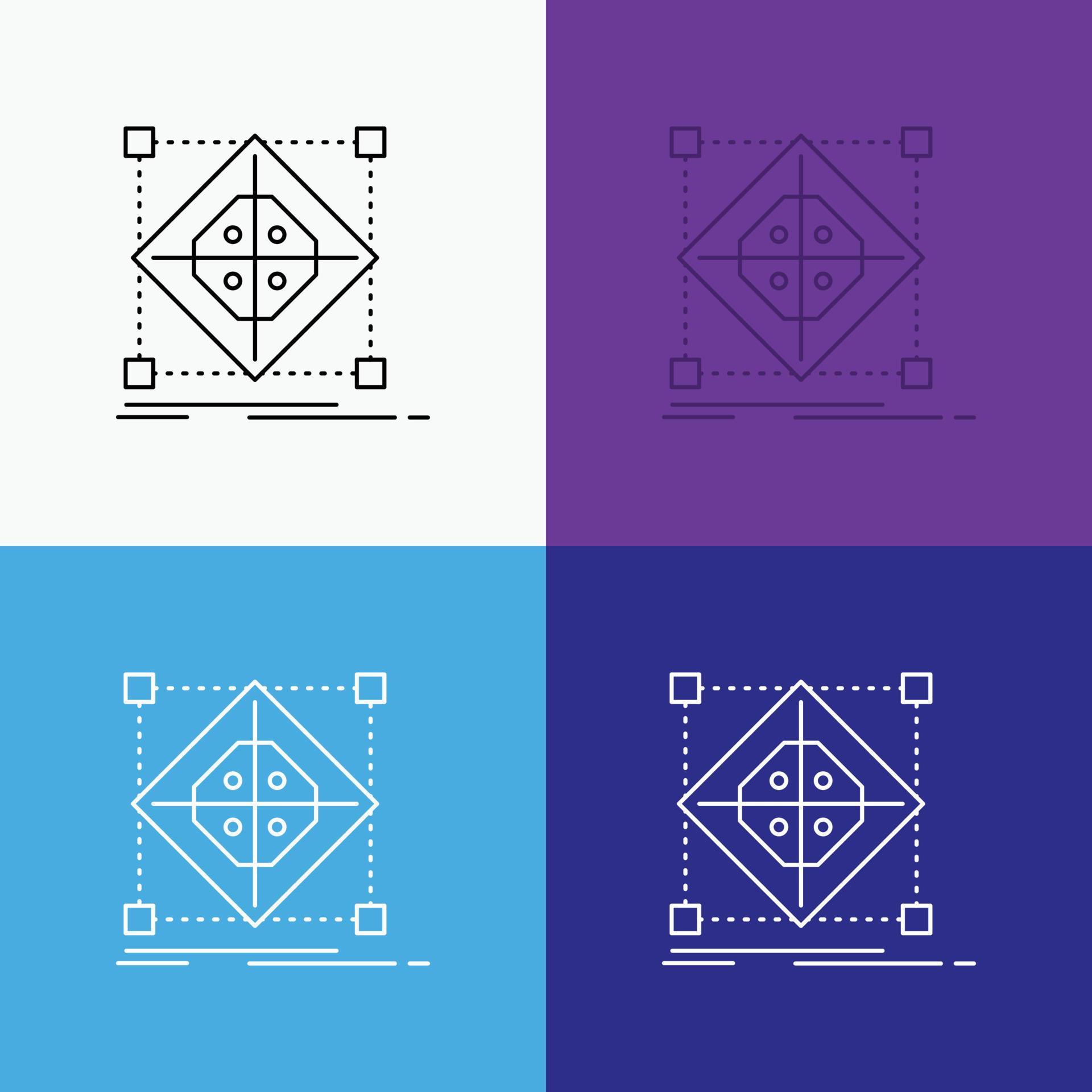 Architecture Cluster Grid Model Preparation Icon Over Various Background Line Style Design