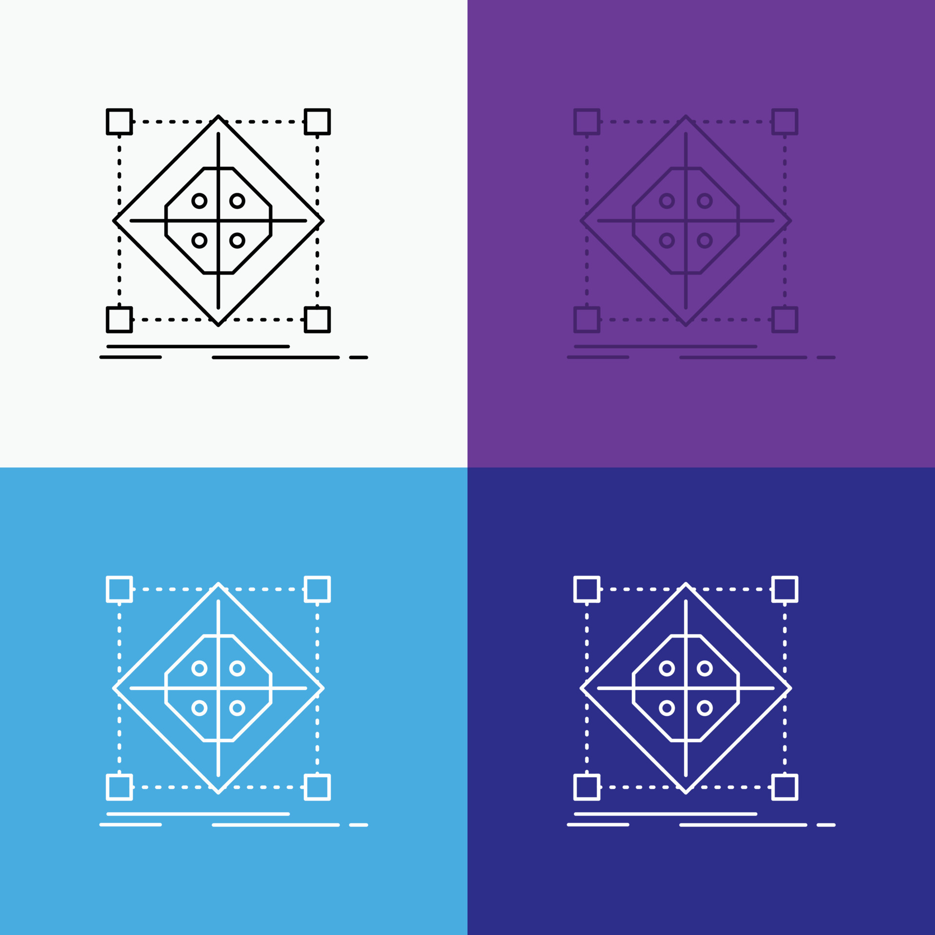 Architecture. cluster. grid. model. preparation Icon Over Various Background. Line style design ...