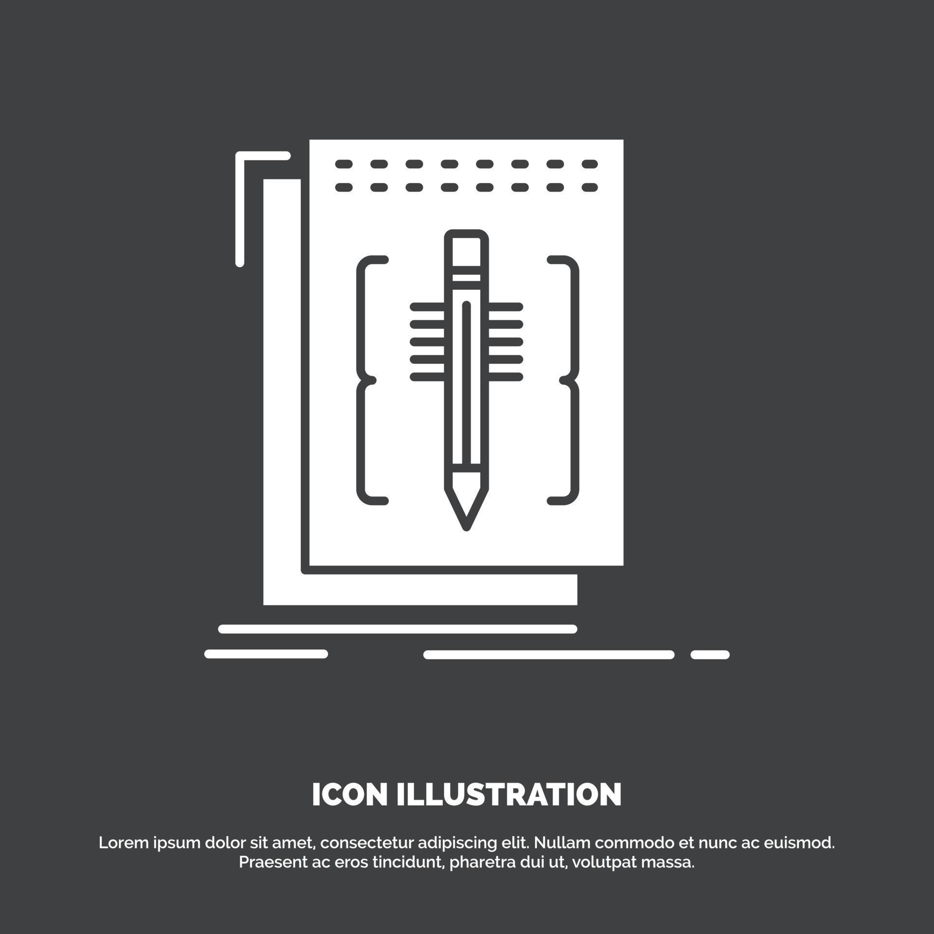 Code Edit Editor Language Program Icon Glyph Vector Symbol For Ui