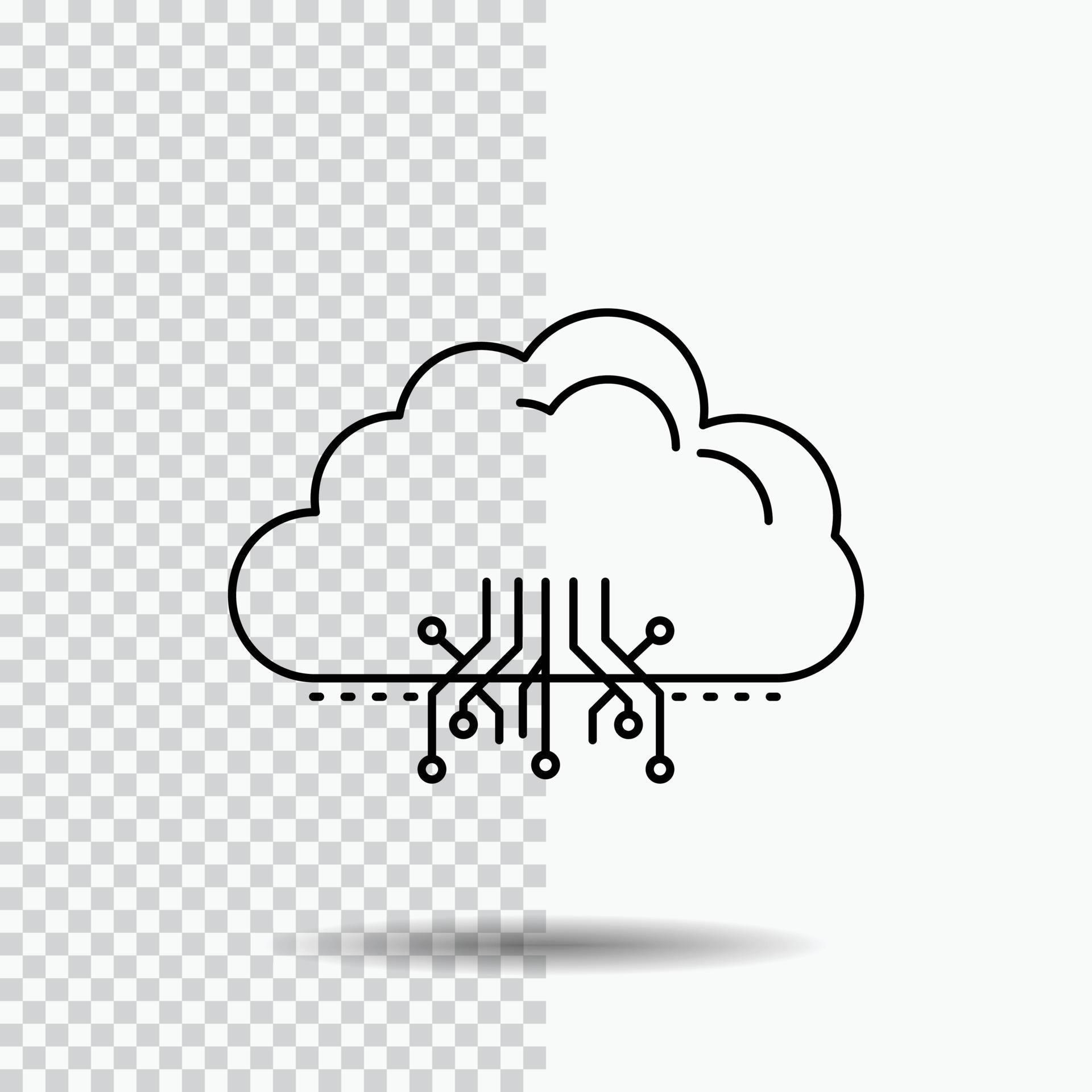 cloud. computing. data. hosting. network Line Icon on Transparent Background. Black Icon Vector ...