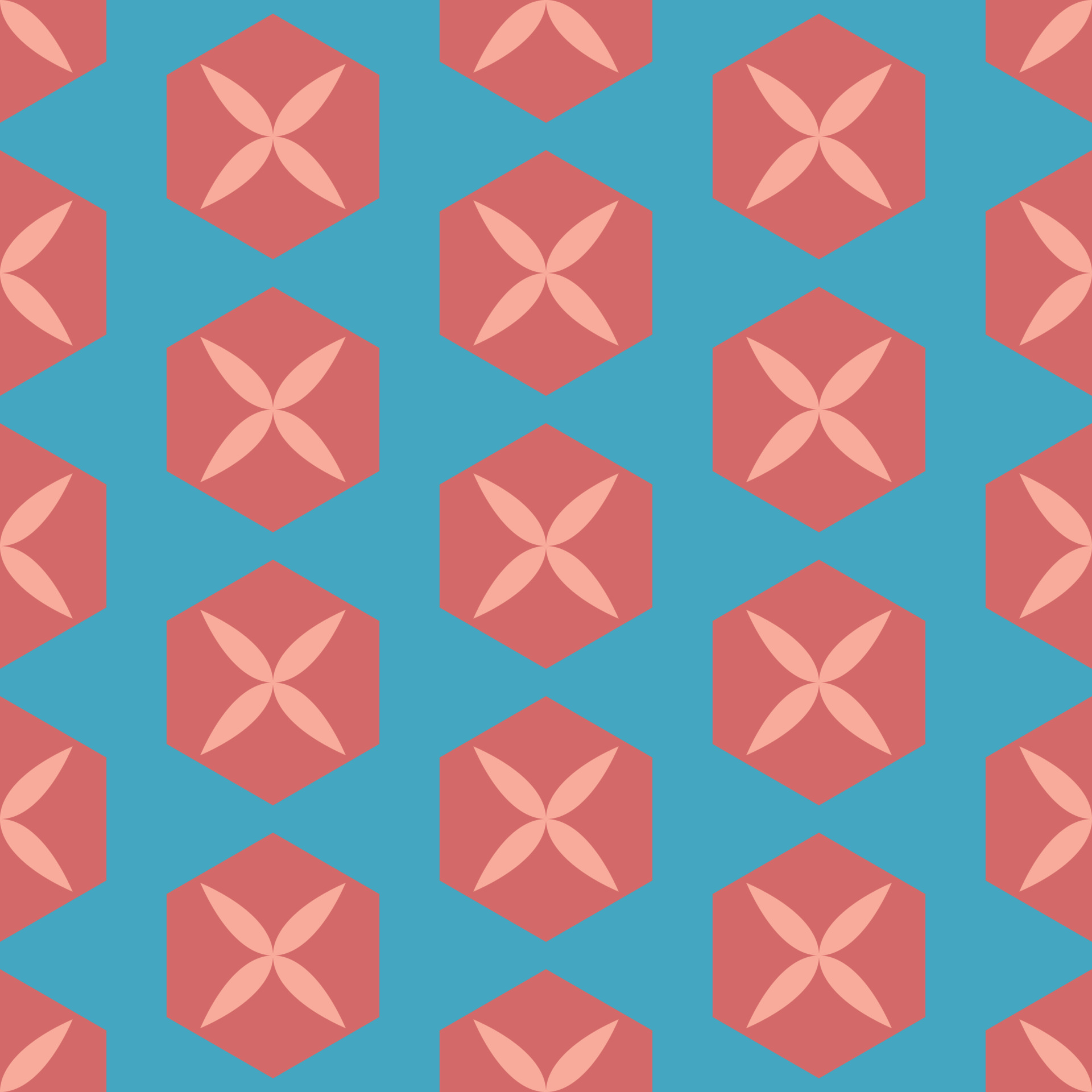 Seamless geometric pattern with hexagons and leaves. vector ...