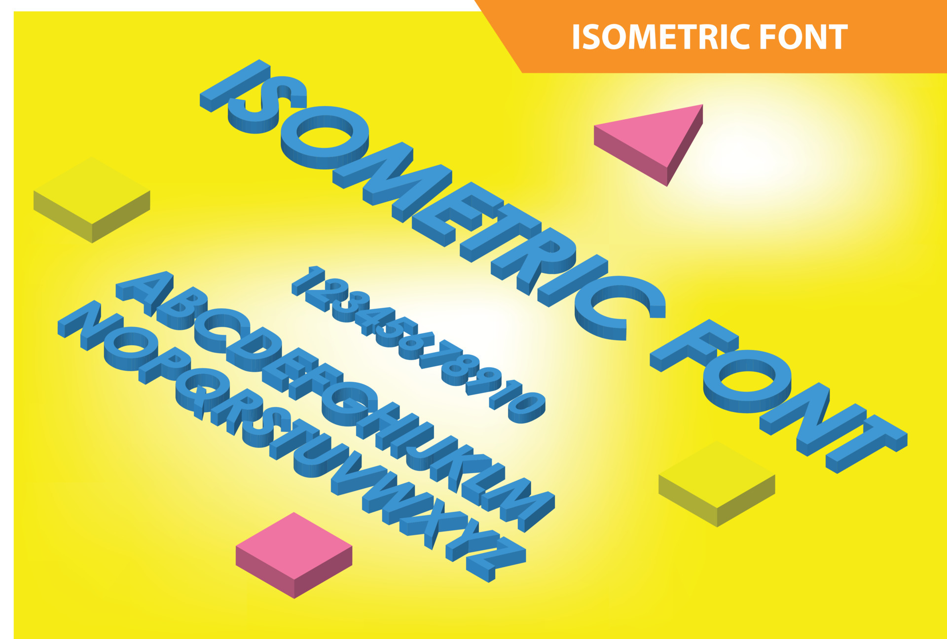 Modern Isometric Alphabet Font 3d Effect Letters Numbers Suitable