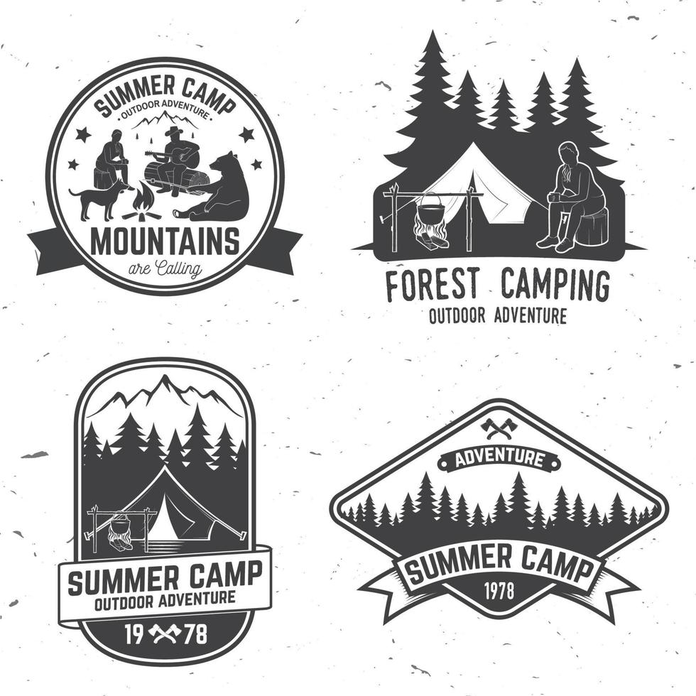 Summer Camp Vector Illustration Concept For Shirt Or Logo Print